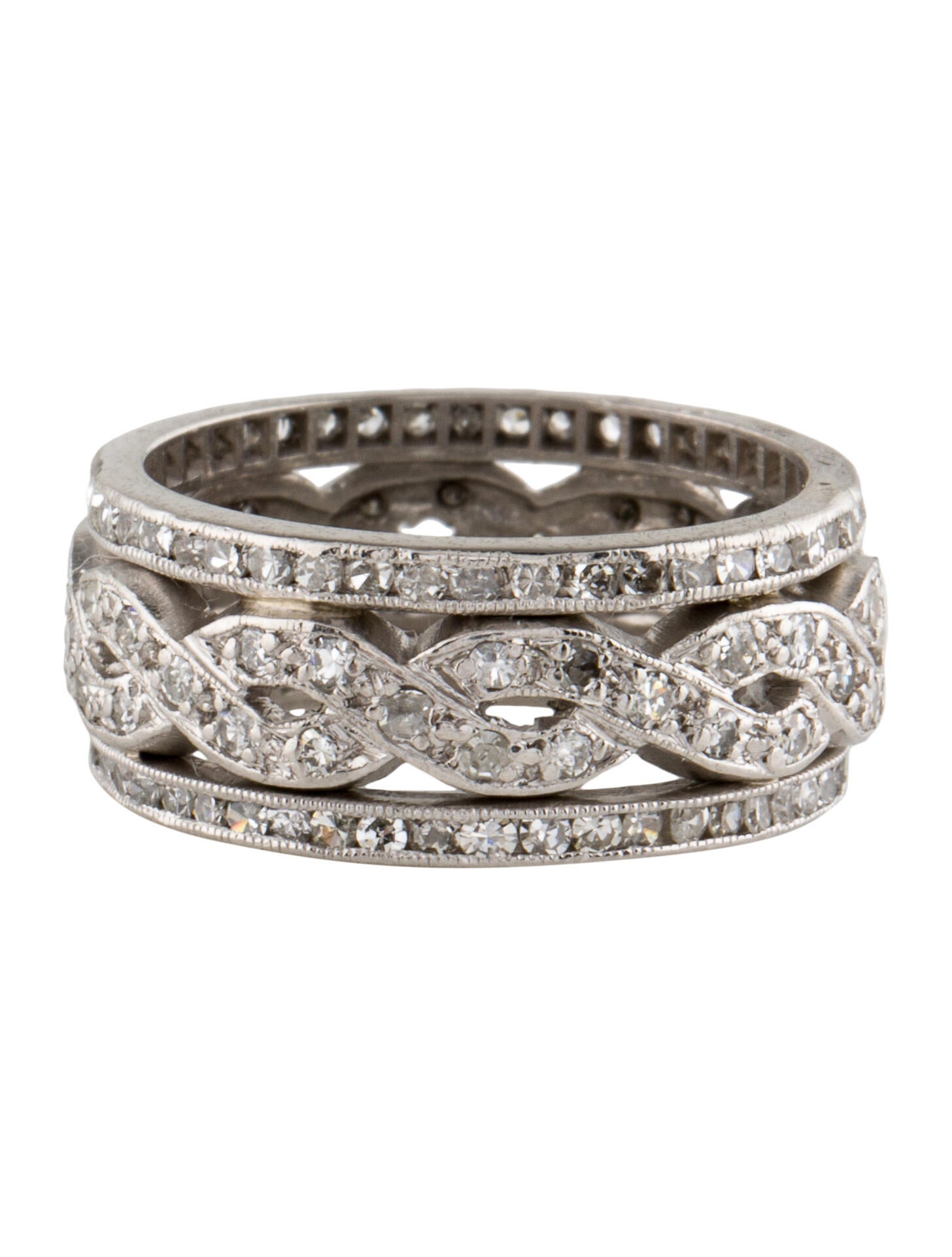 Ring Vintage Platinum Diamond Eternity Band - Platinum Eternity Band ...