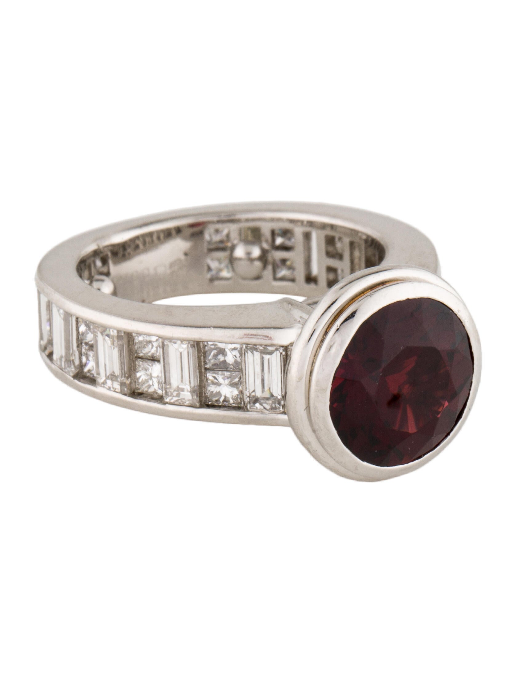 Ring Platinum 2.71ctw Diamond & 4.05ctw Garnet Cocktail Ring - 900 ...