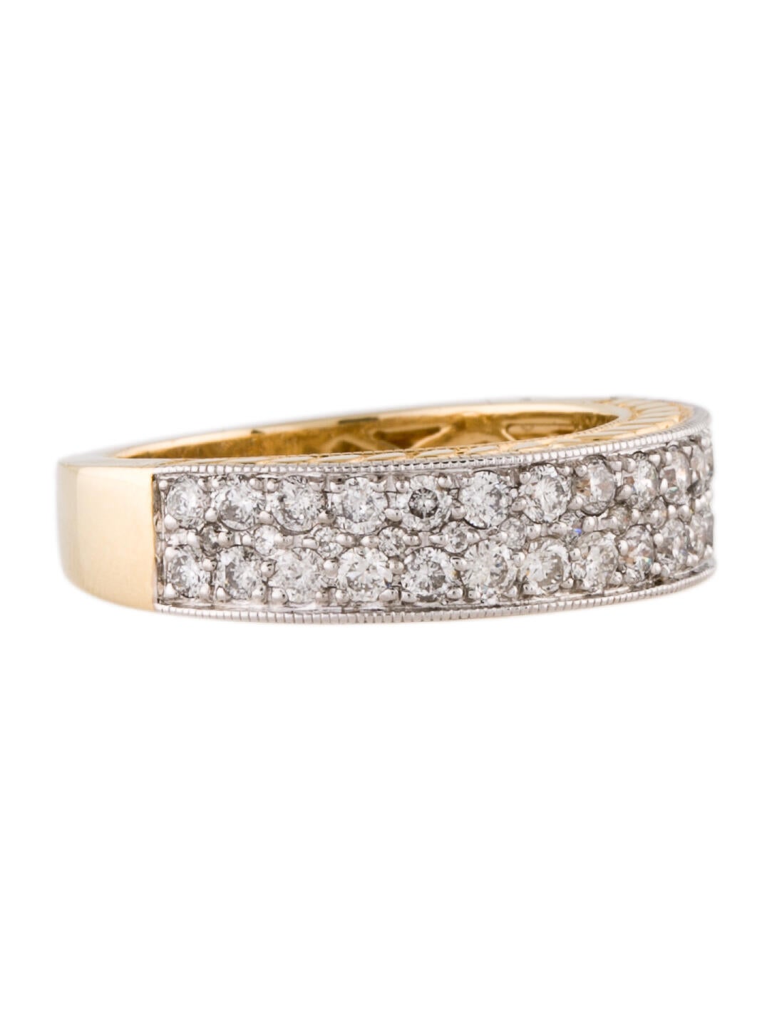 Pomellato Two Tone Diamond Tango Ring Band - Gold, 18K Rose Gold Band ...