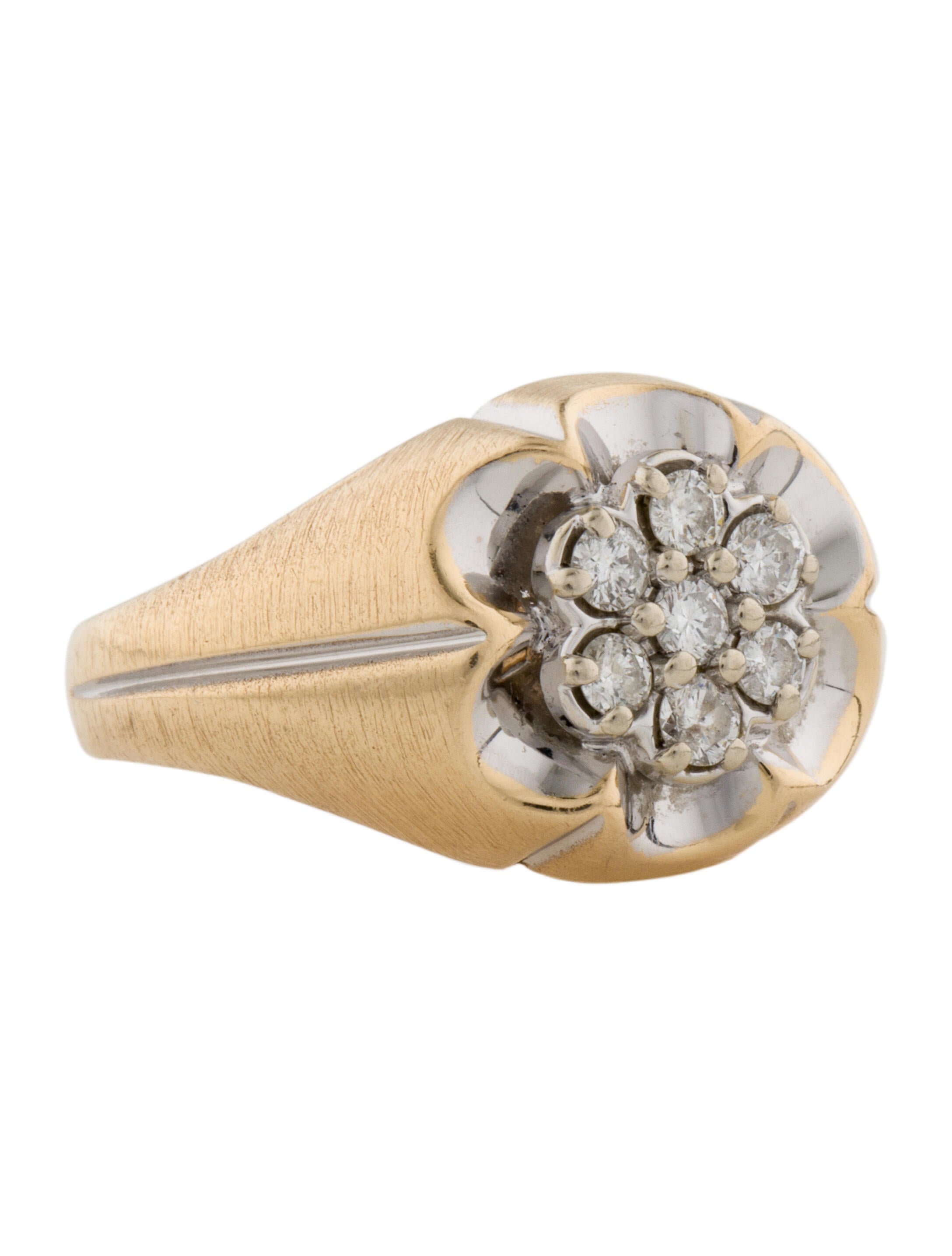 Ring 14K Diamond Signet Ring - 14K Yellow Gold Signet Ring, Rings ...