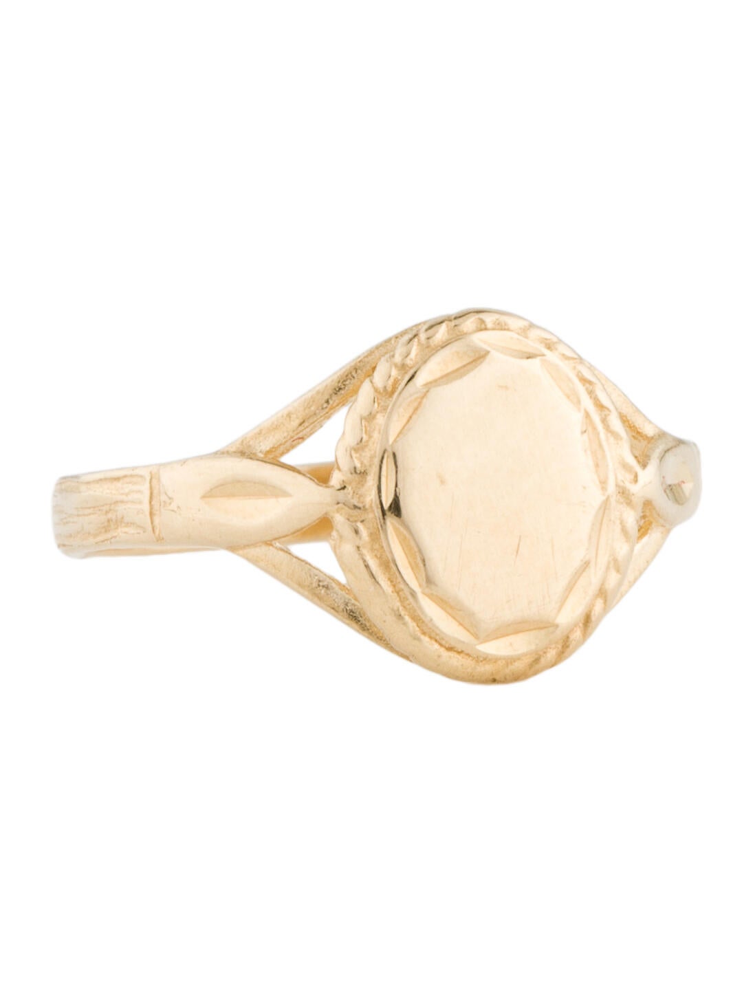 Ring 14K Signet Ring - 14K Yellow Gold Signet Ring, Rings - RRING185174 ...