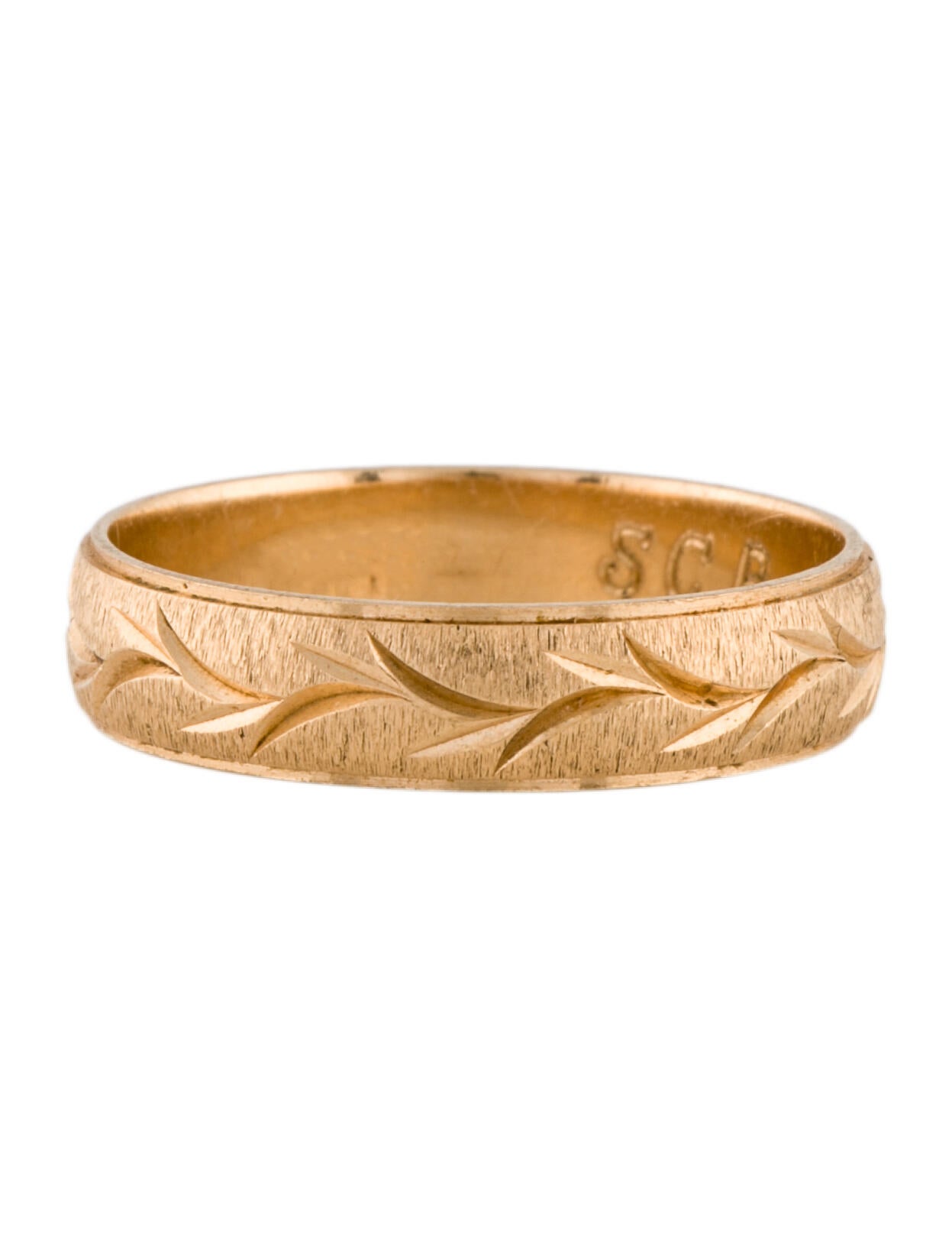 Ring 14K Engraved Design Band - 14K Yellow Gold Band, Rings ...