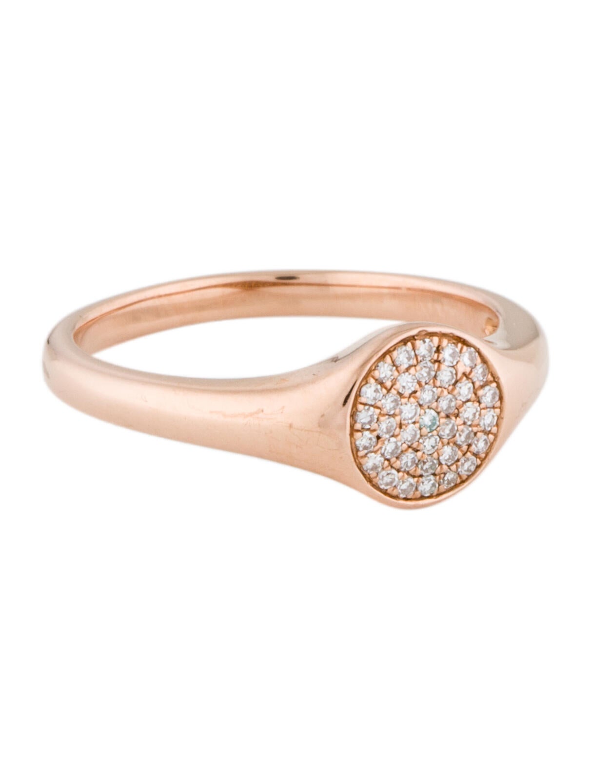 Ring 14K Diamond Pave Signet Ring - Signet Ring, Rings - RRING185927 ...