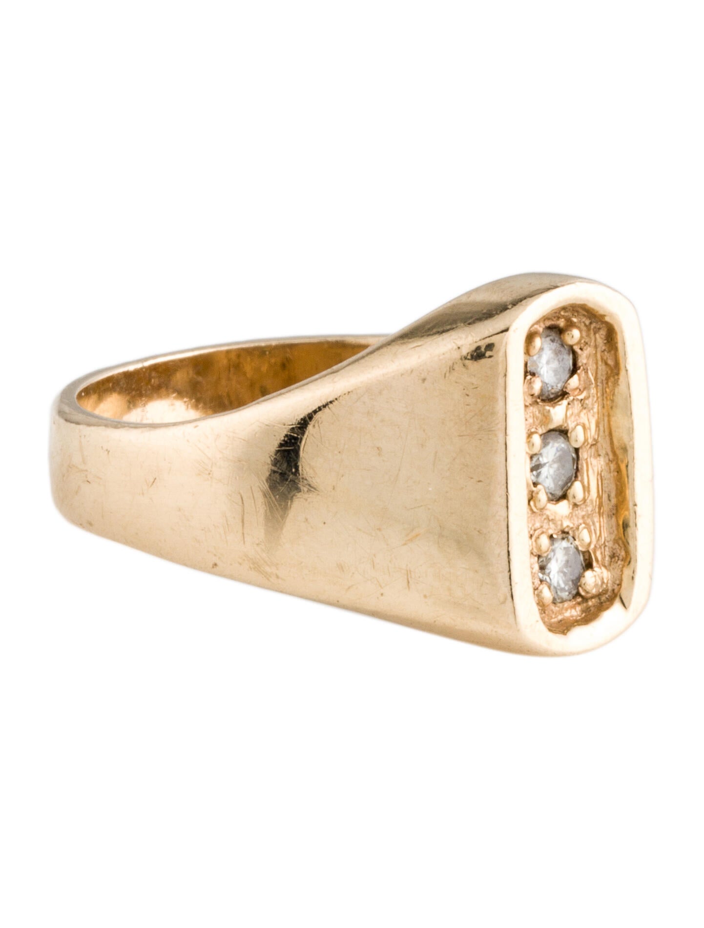 Ring 14K Diamond Signet Ring - Signet Ring, Rings - RRING191098 | The ...