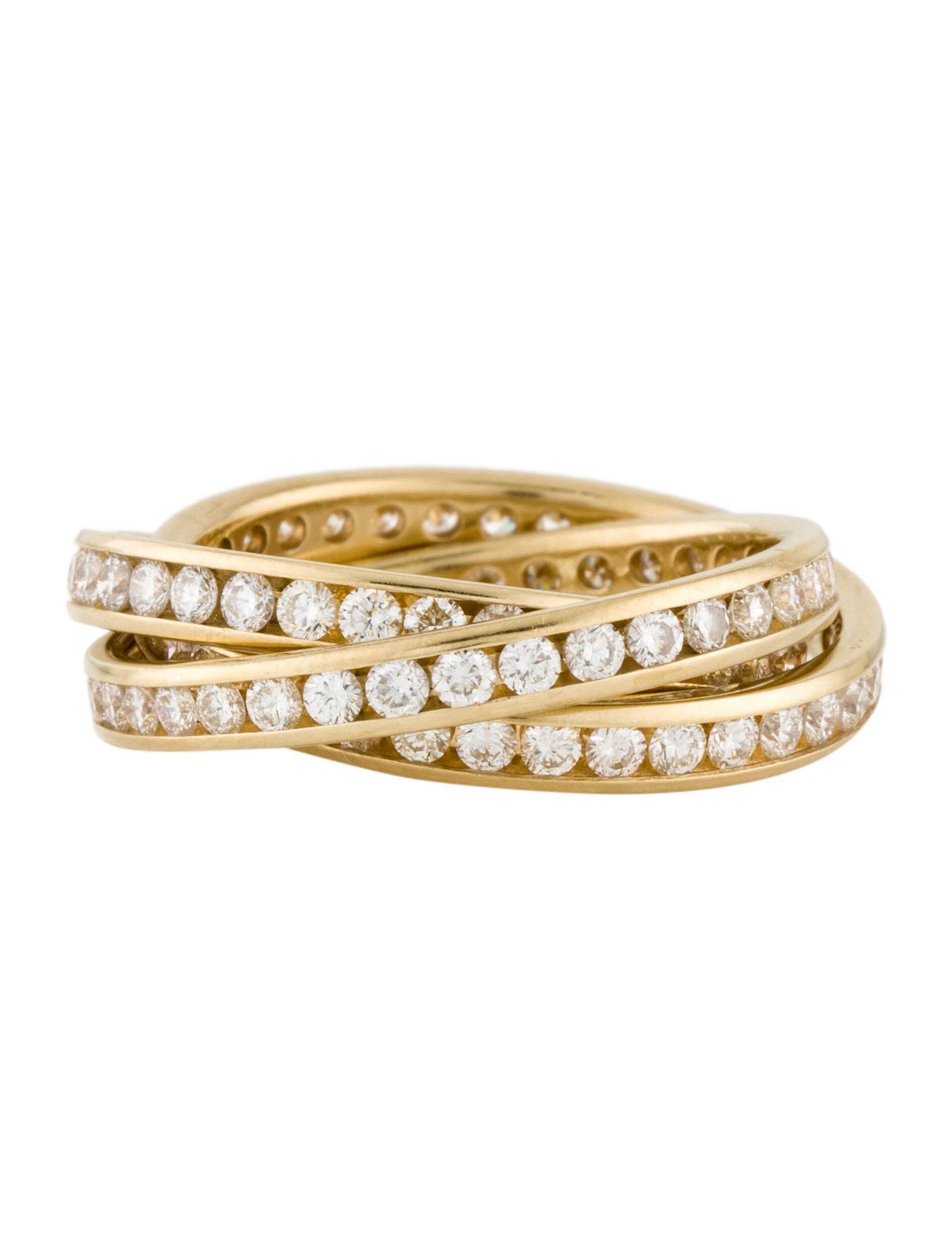 Ring 18K 2.62ctw Diamond Rolling Eternity Bands - 18K Yellow Gold ...