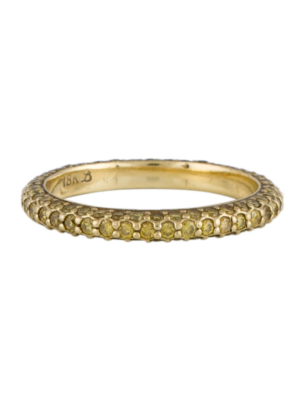 Ring 18K Yellow Diamond Pave Eternity Band Ring - 18K Yellow Gold Band ...