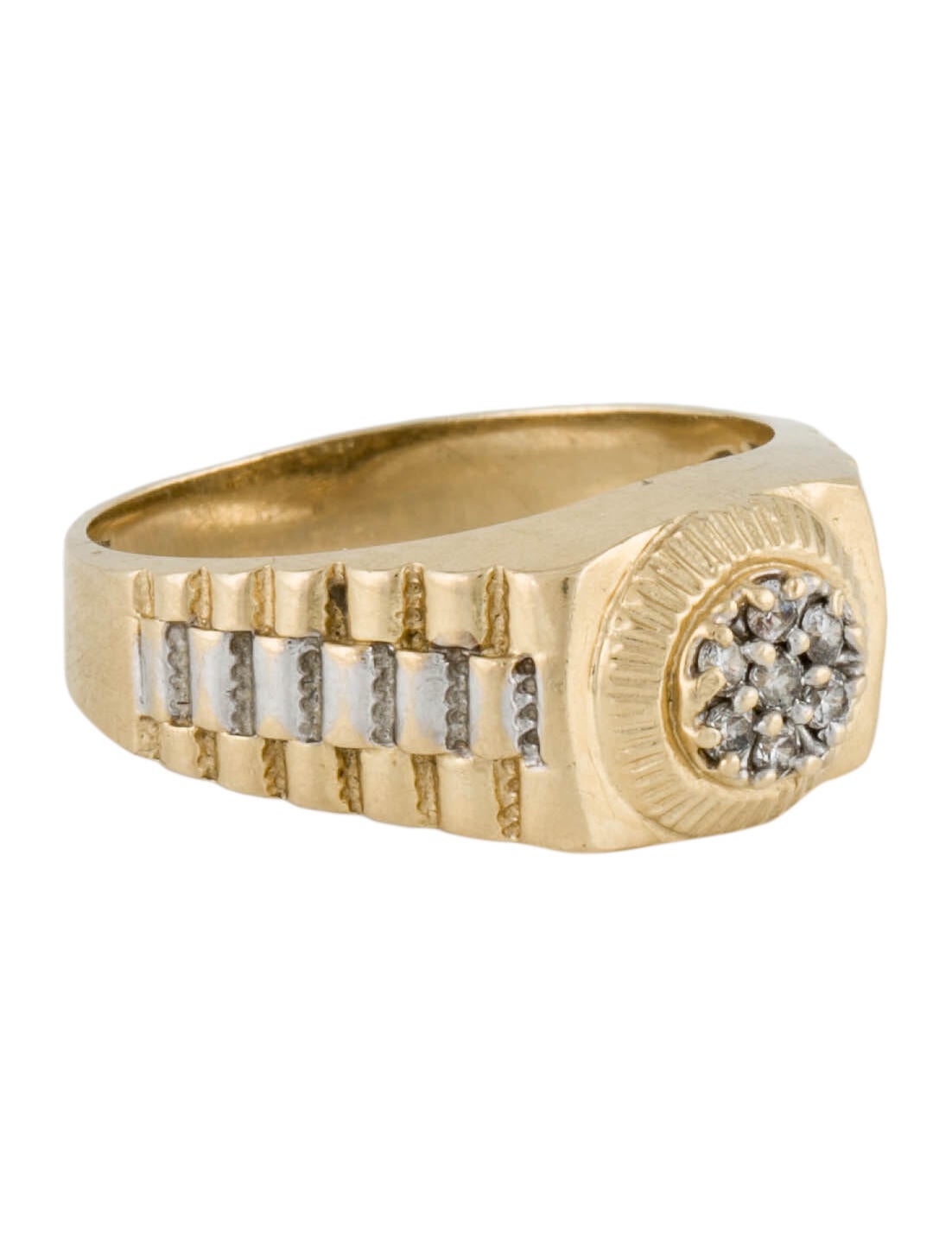 Ring 14K Diamond Cluster Ring - 14K Yellow Gold Cocktail Ring, Rings ...