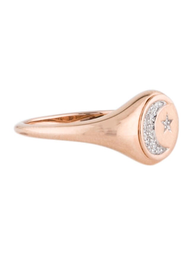 Ring 14K Diamond Signet Ring - 14K Rose Gold Signet Ring, Rings - RRING199513 | The RealReal
