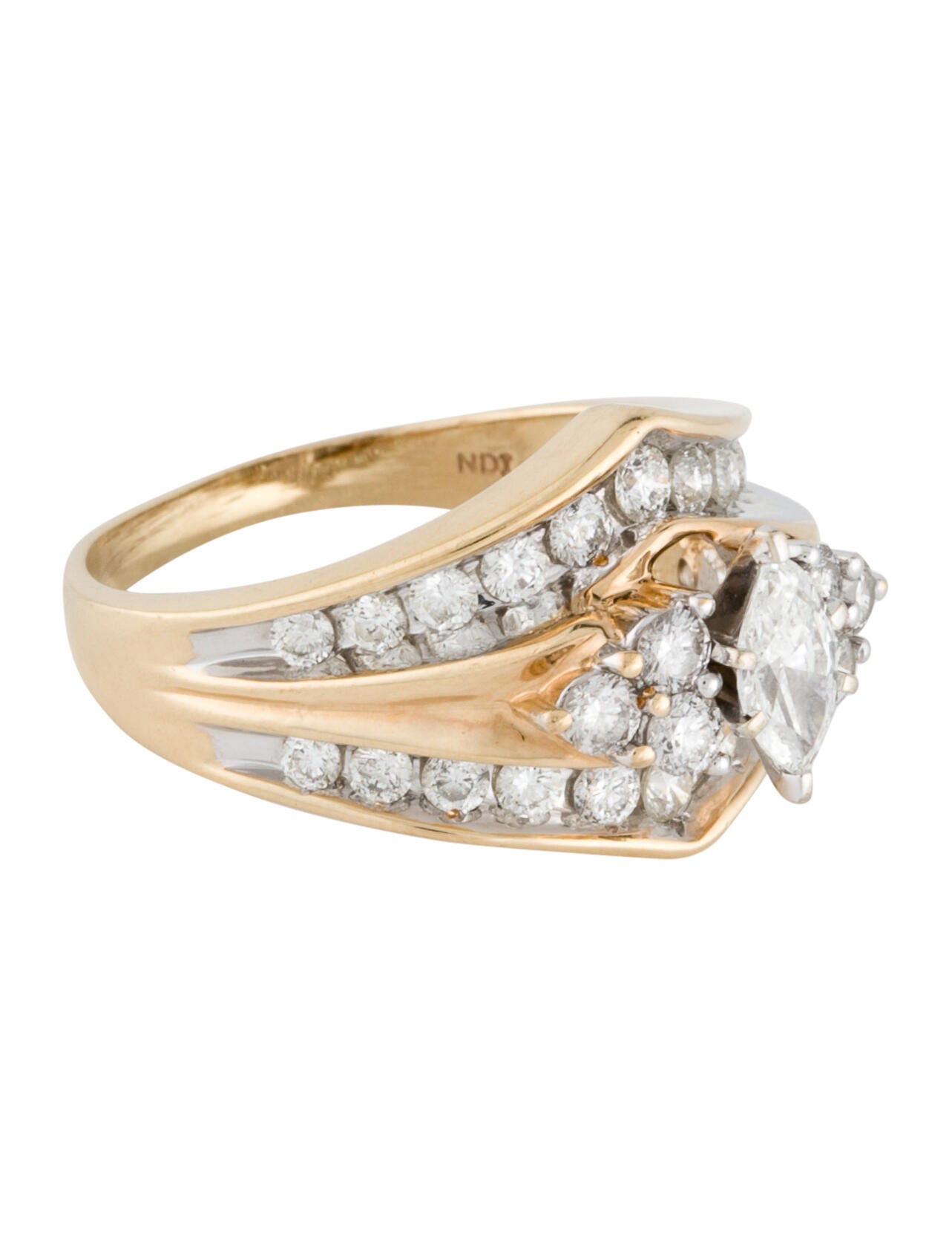 Ring 14K Diamond Engagement Ring - 14K Yellow Gold Engagement Ring ...