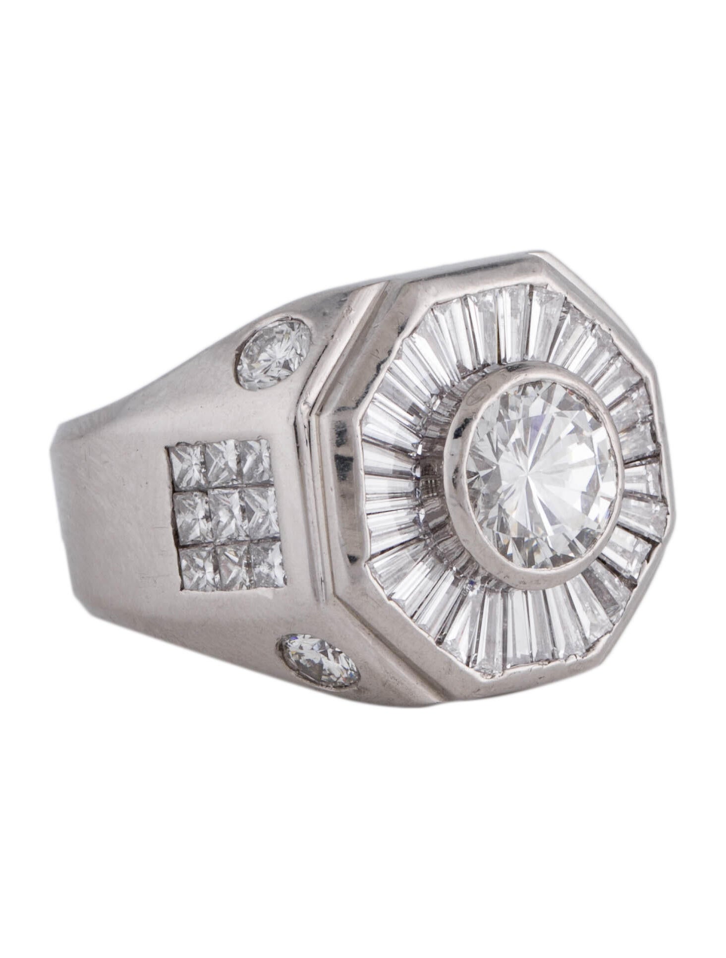 Ring Platinum 6.48ctw Diamond Statement Ring - 900 Platinum Cocktail ...