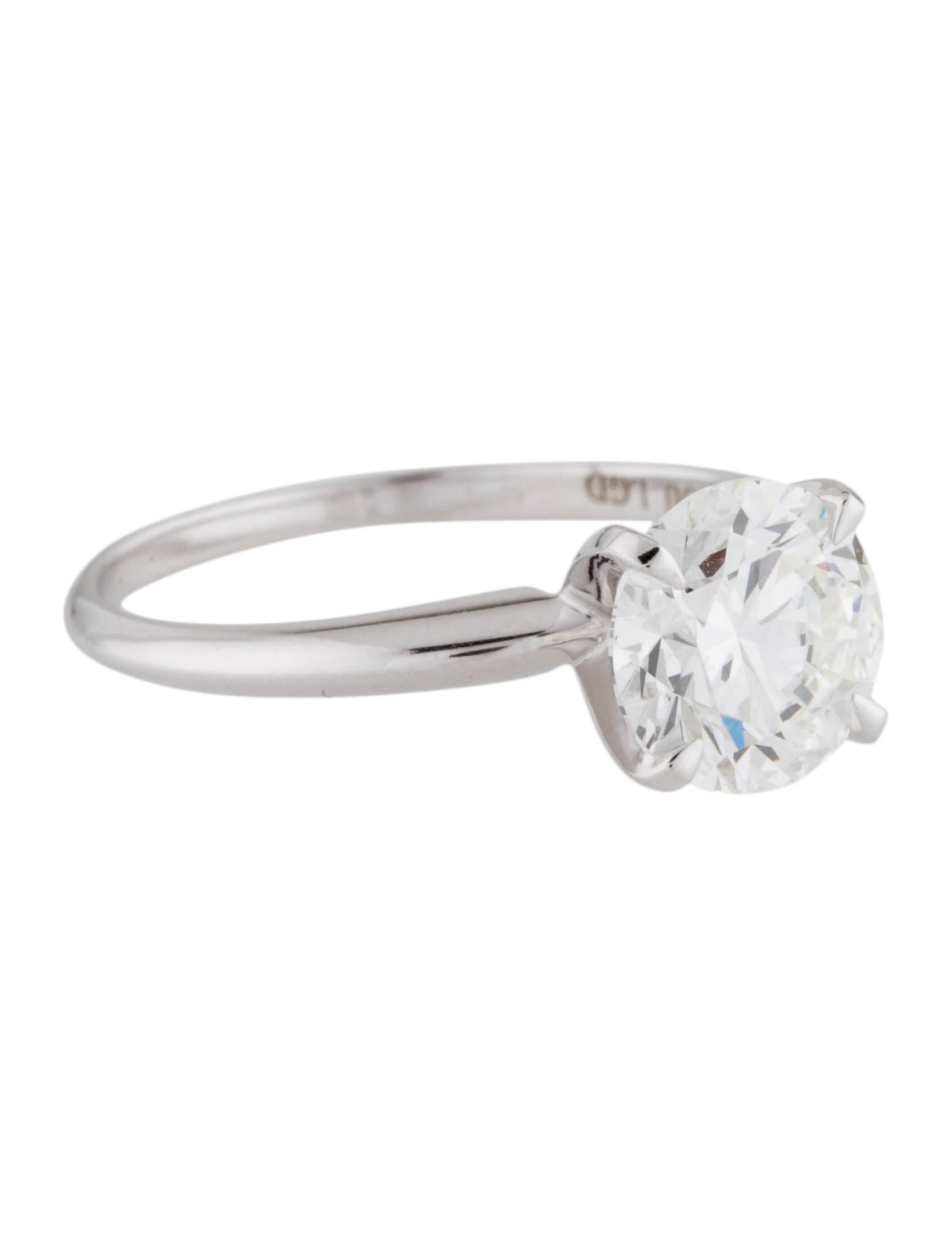 Ring 14K 2.15ct Lab-Grown Diamond Engagement Ring - Rhodium-Plated 14K ...