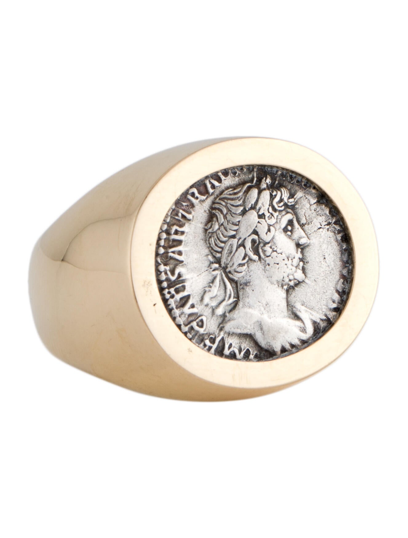 Ring 14K Replica Ancient Coin Signet Ring - Signet Ring, Rings ...