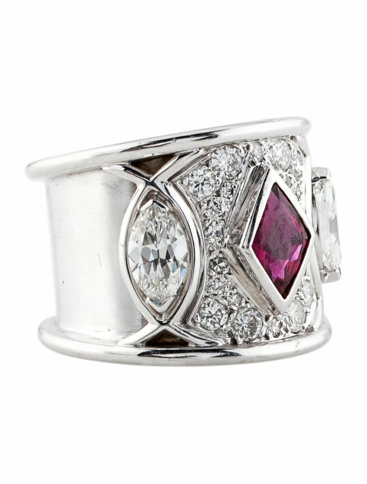 Ring 16K Ruby & Diamond Band - 16K White Gold Band, Rings - RRING210690 ...