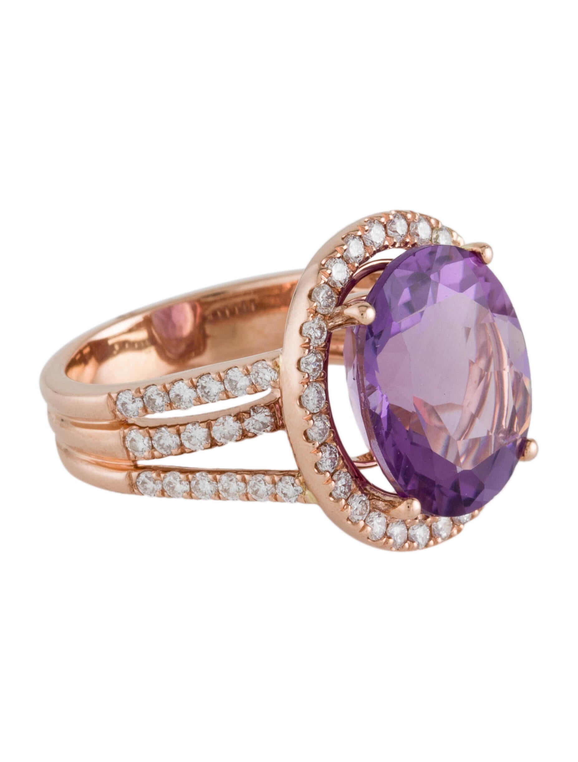 Ring Platinum 18K Tourmaline & Diamond Cocktail Ring - 18K Rose Gold ...
