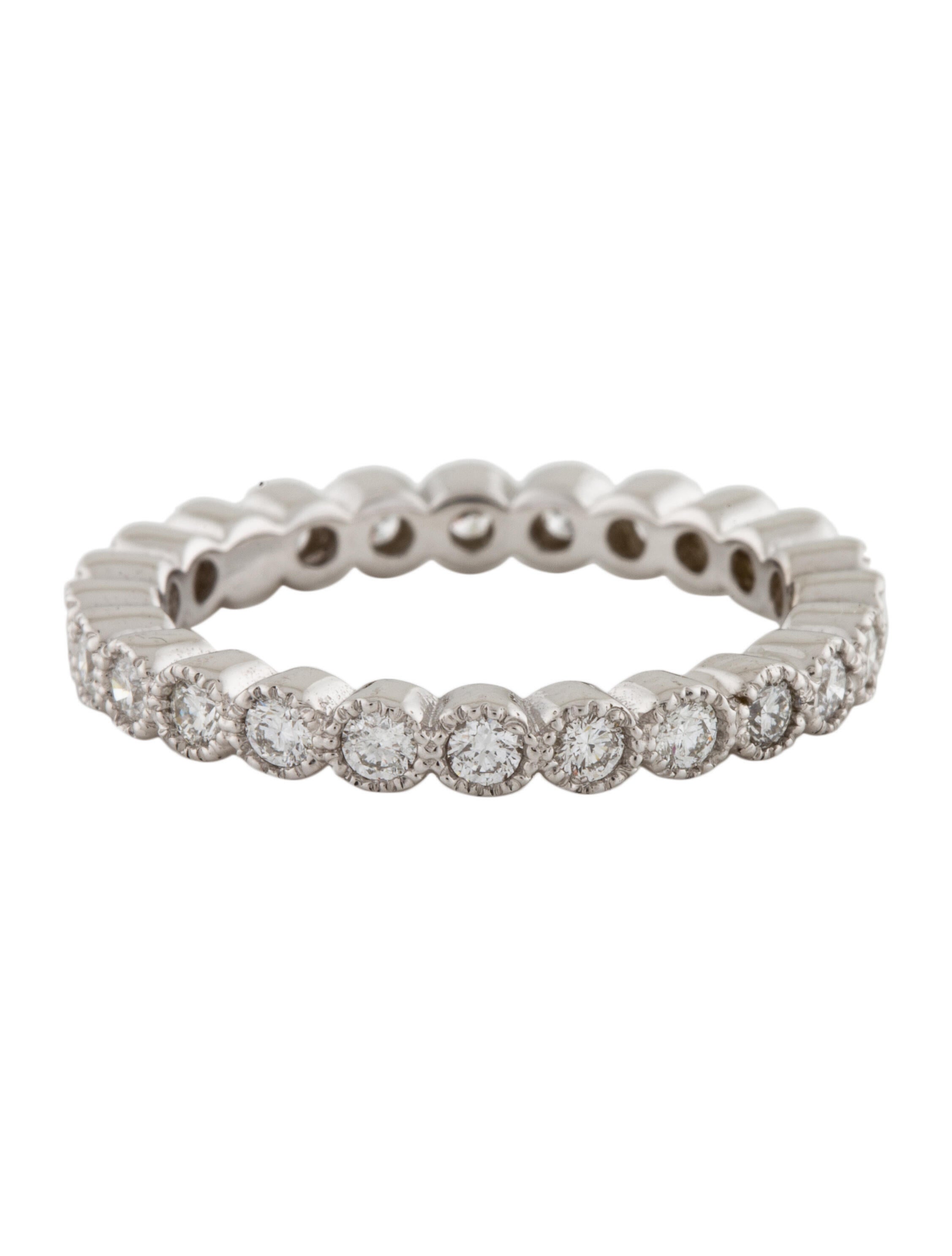 Ring 14K Diamond Eternity Band - Rhodium-Plated 14K White Gold Eternity ...