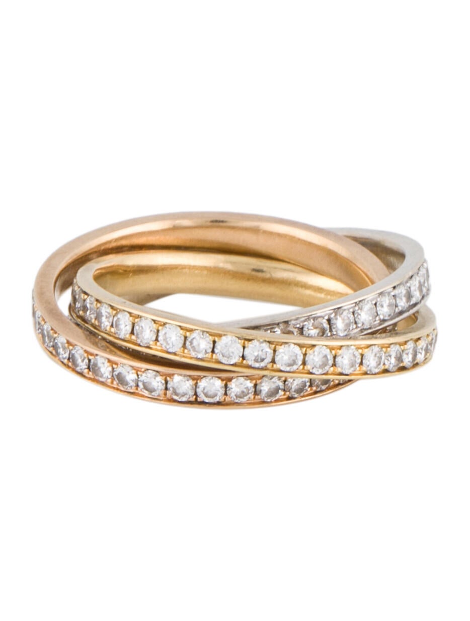 Ring 18K Tri-Color Diamond Rolling Rings - 18K Yellow Gold Rolling Ring ...