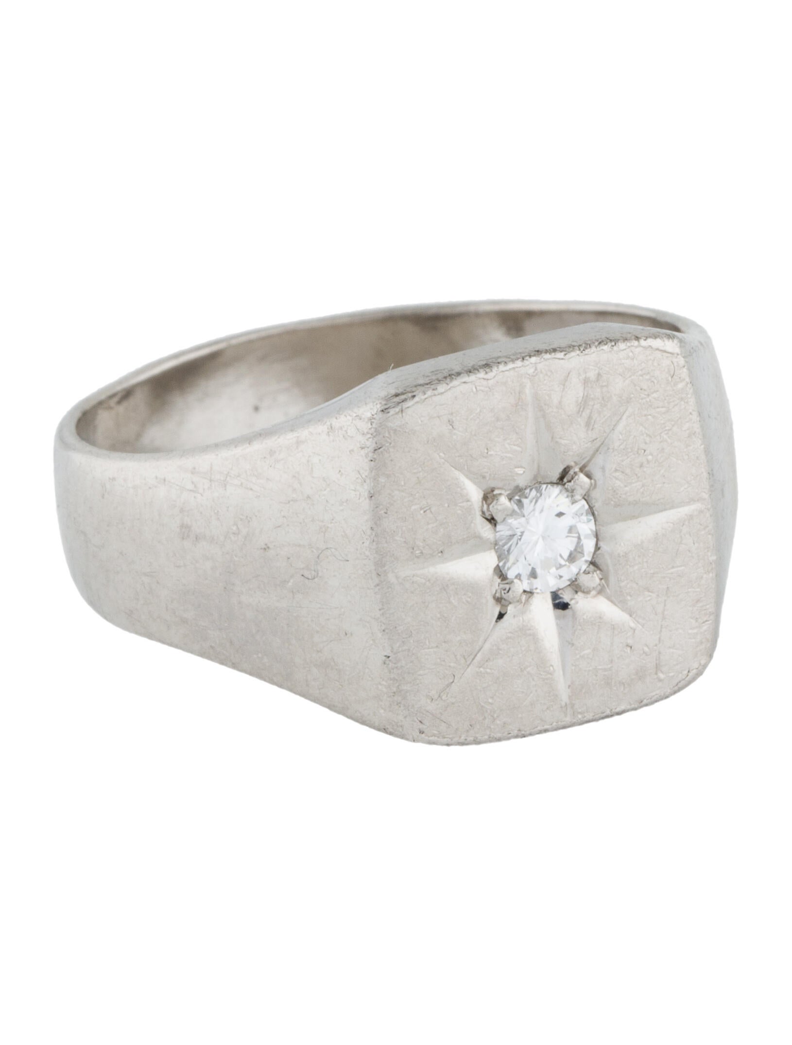 Ring Platinum Diamond Signet Ring - 850 Platinum Signet Ring, Rings ...