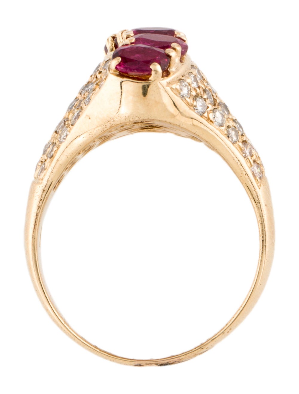 Ring 18K Ruby & Diamond Cocktail Ring - 18K Yellow Gold Cocktail Ring ...
