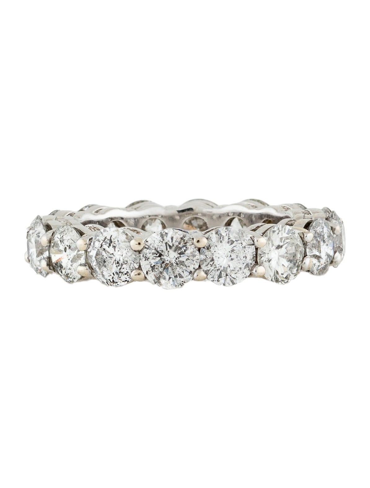 Ring 18K 5.44ctw Diamond Eternity Band Ring - Rhodium-Plated 18K White ...