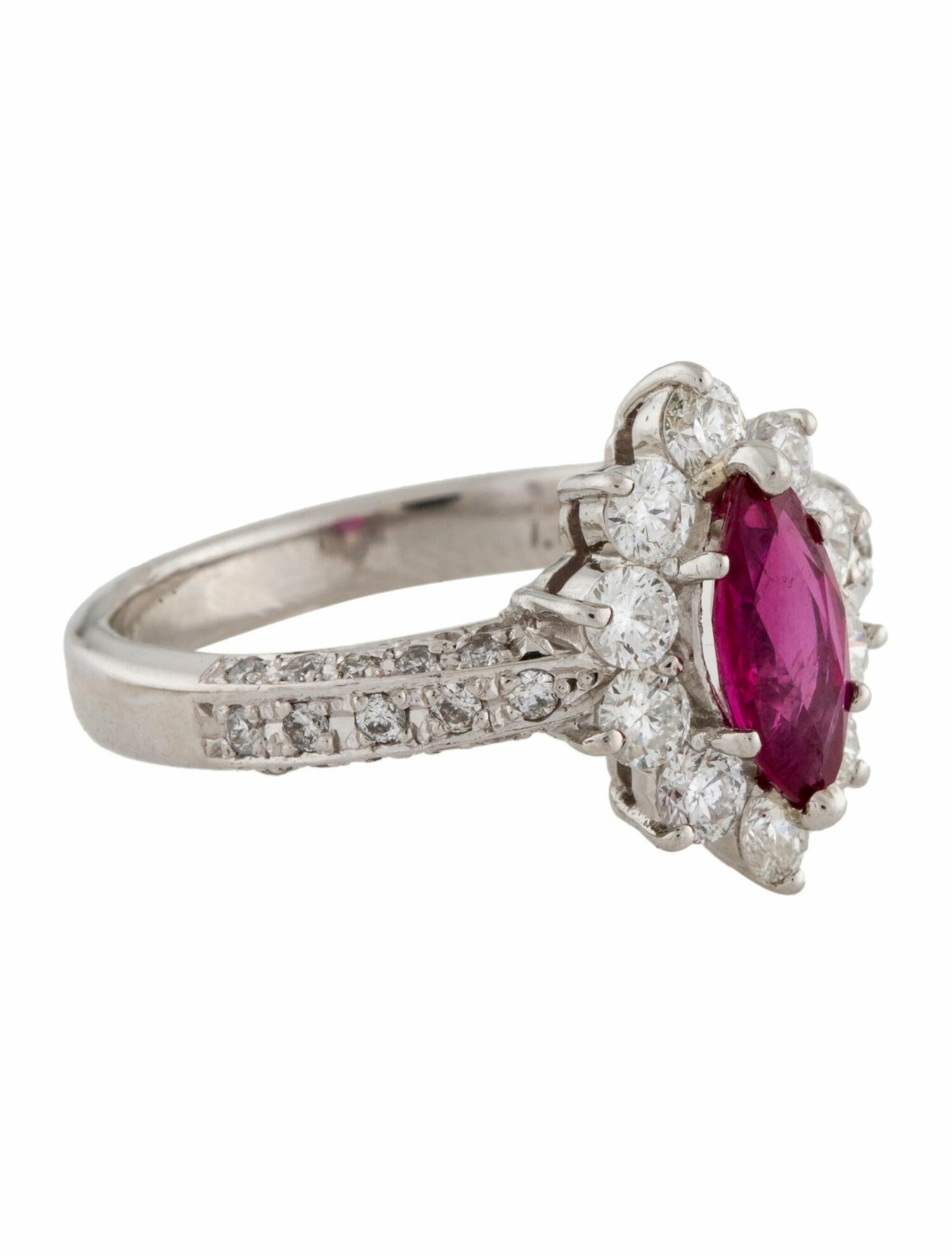 Ring Platinum 1.02ct Myanmar Ruby & Diamond Cocktail Ring - 900 Platinum Cocktail Ring, Rings ...