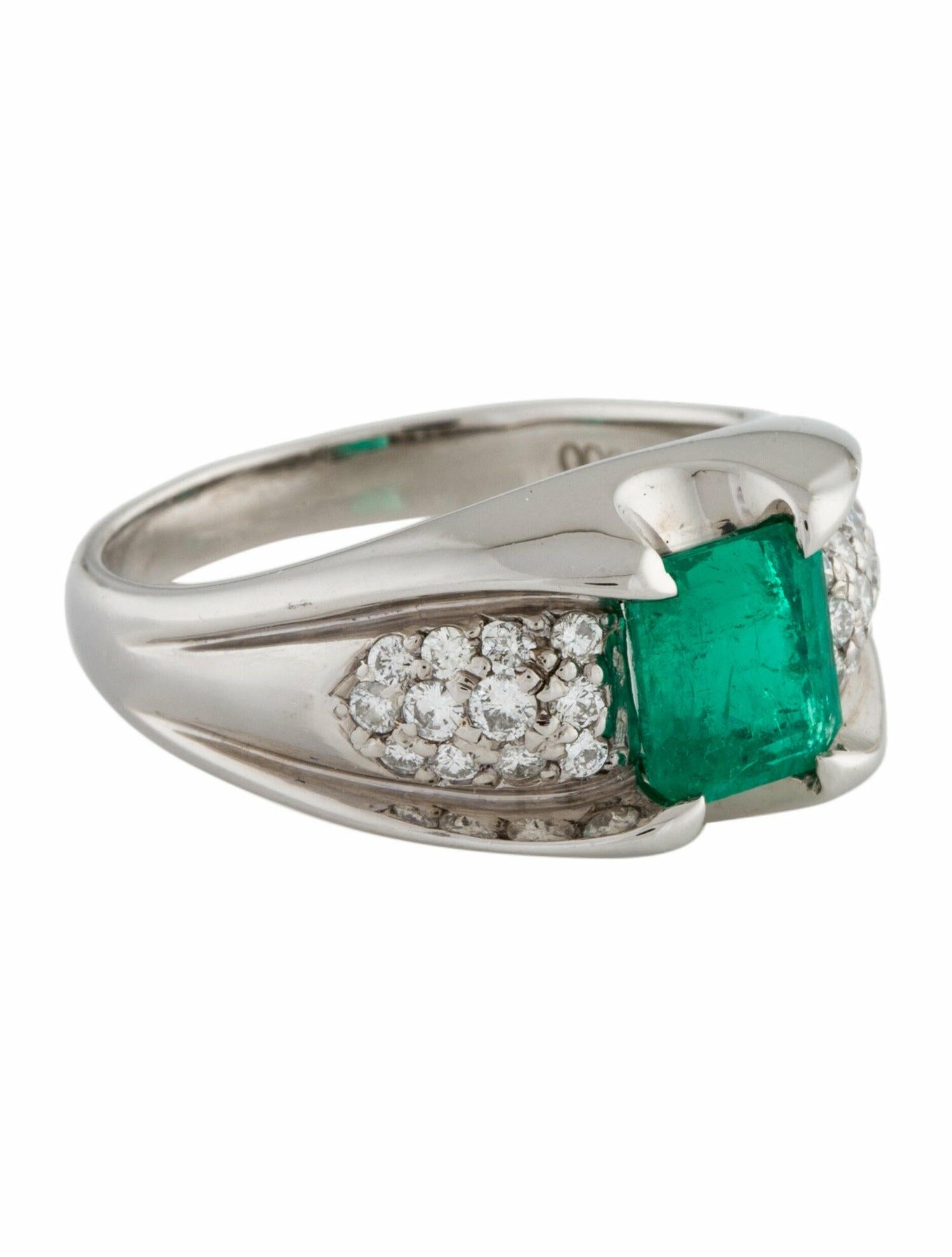 Ring Platinum 1.23ct Colombia Emerald & Diamond Cocktail Ring - 900 ...