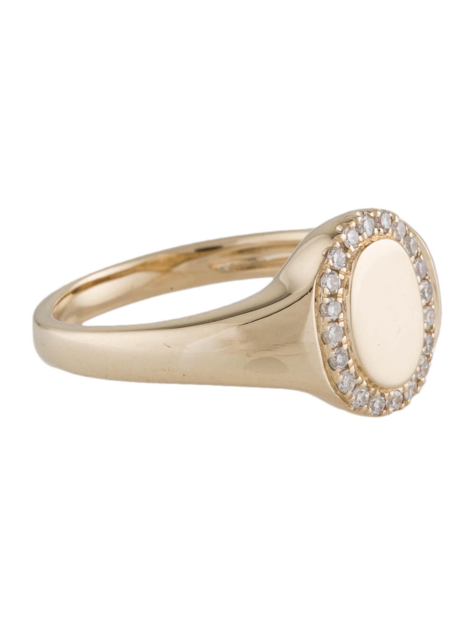 Ring 14K Diamond Signet Ring - 14K Yellow Gold Signet Ring, Rings - RRING216844 | The RealReal