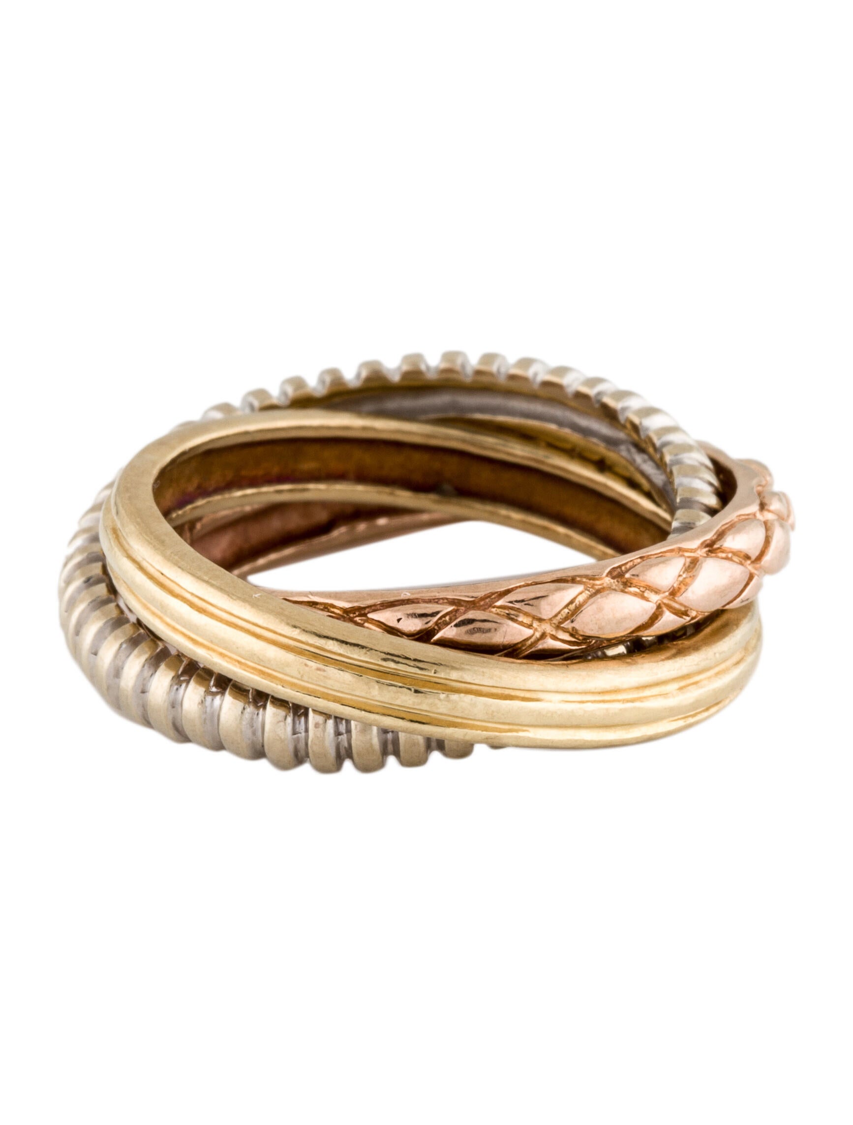 Ring 14K Tri-Color Rolling Rings - 14K Yellow Gold Rolling Ring, Rings ...