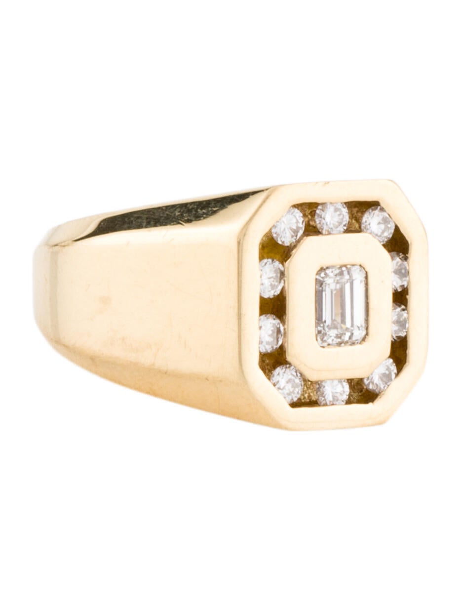 Ring 18K Diamond Signet Ring - 18K Yellow Gold Signet Ring, Rings | The ...