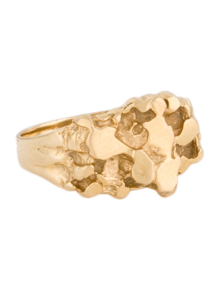 Ring 14K Textured Signet Ring - Signet Ring, Rings - RRING220455 | The ...