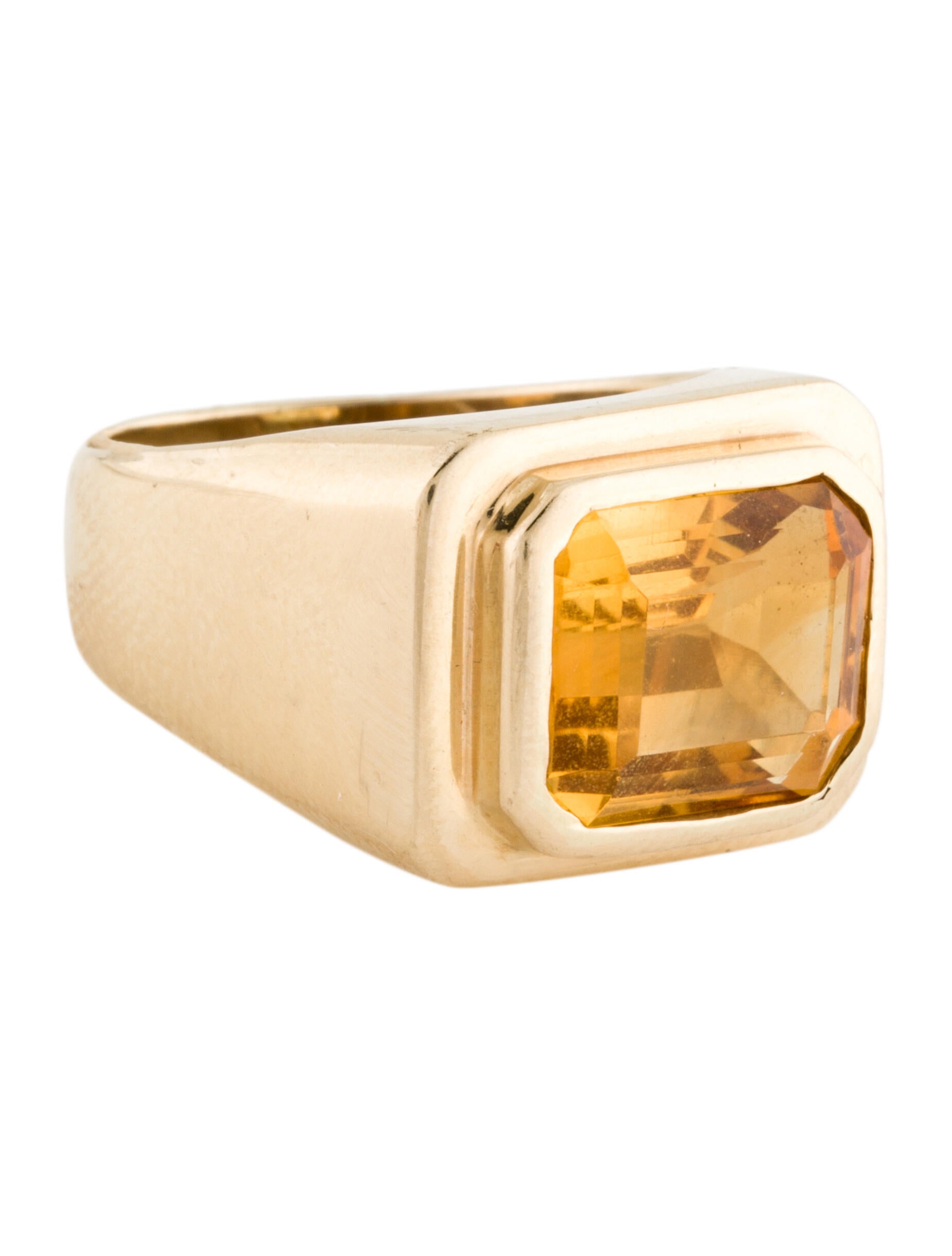 Ring 14K Citrine Signet Ring - 14K Yellow Gold Signet Ring, Rings ...