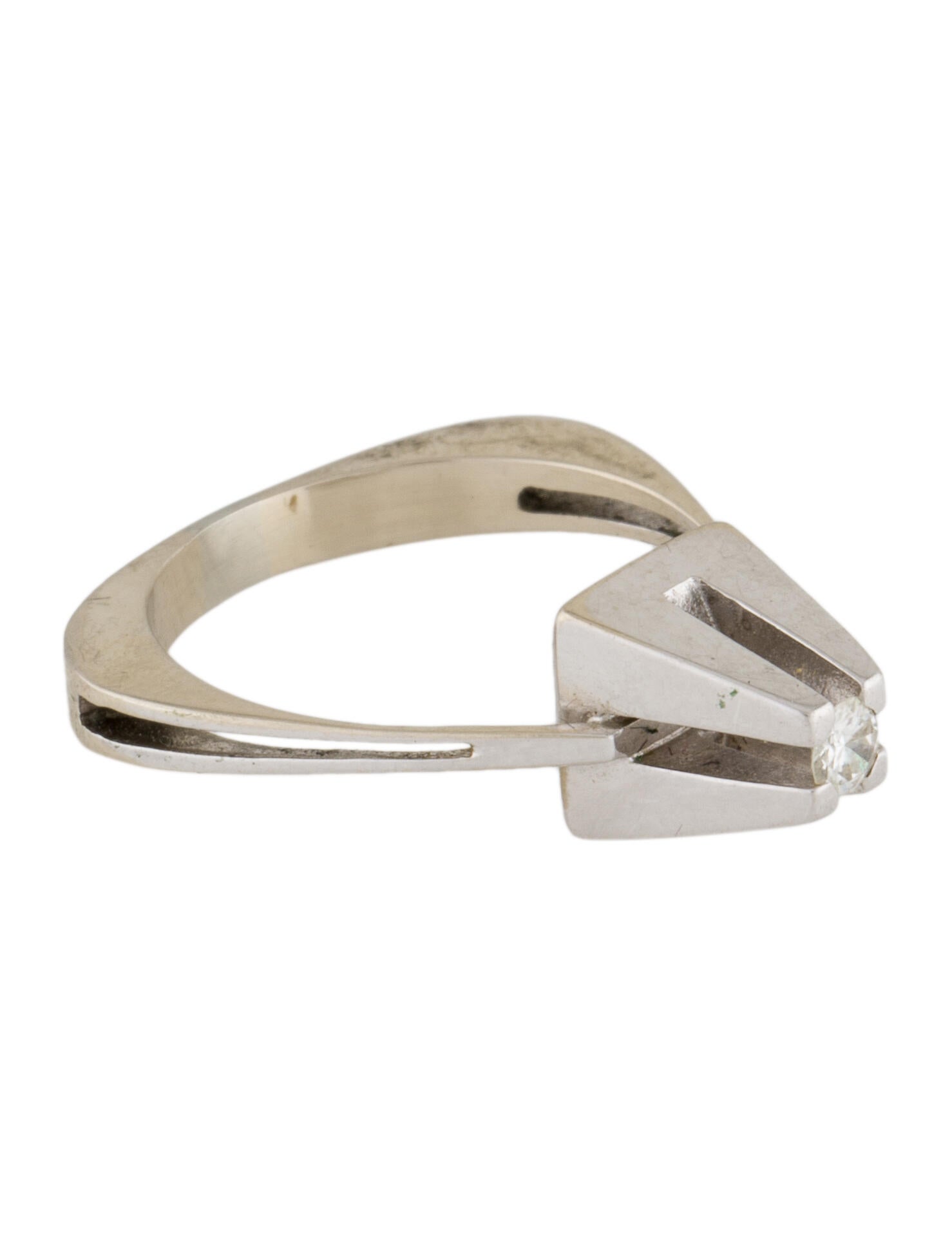 Ring 12K Diamond Crossover Ring - 12K White Gold Cocktail Ring, Rings ...