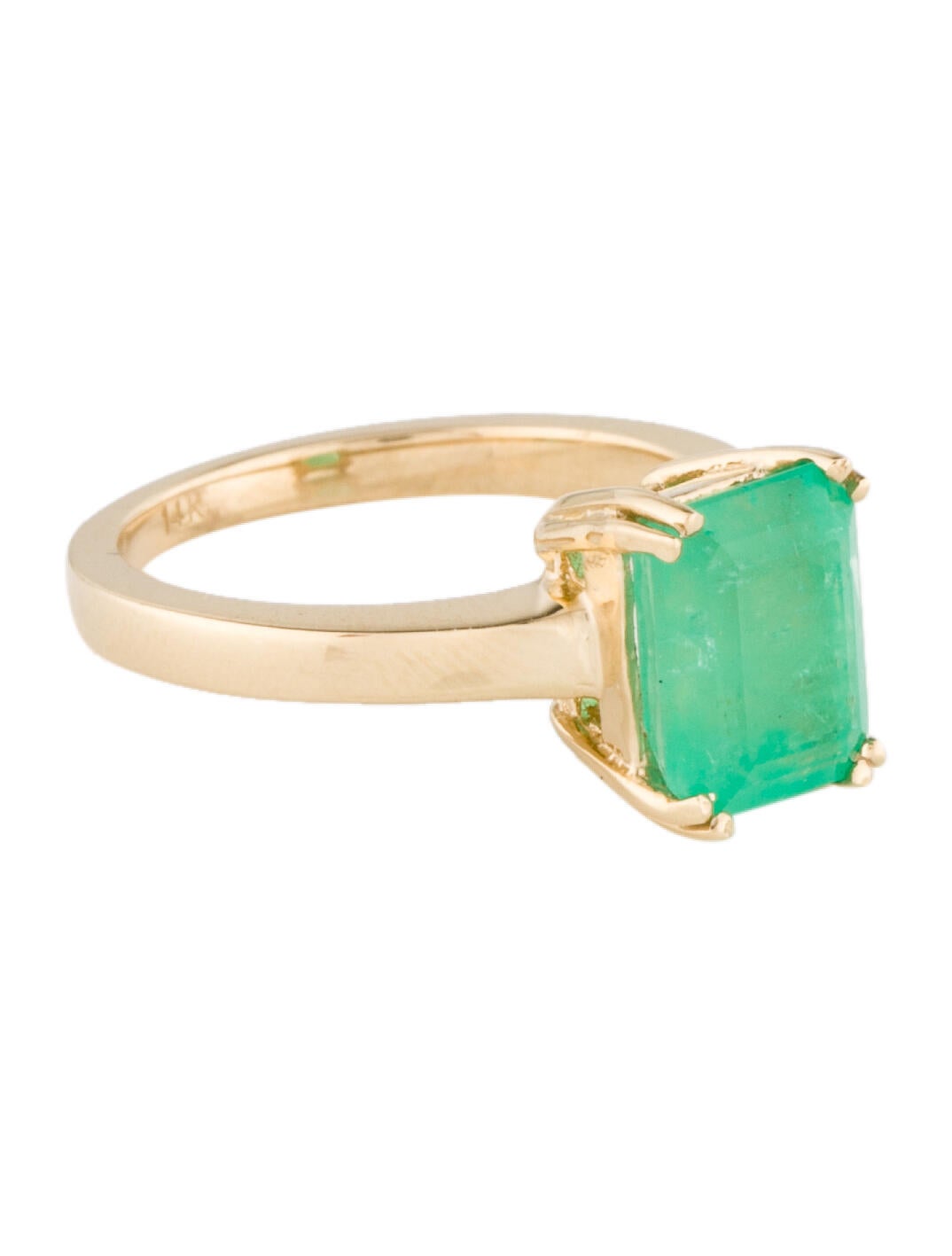 Ring 18K 2.00ctw Emerald Emerald Three Stone Ring - 18K Yellow Gold ...