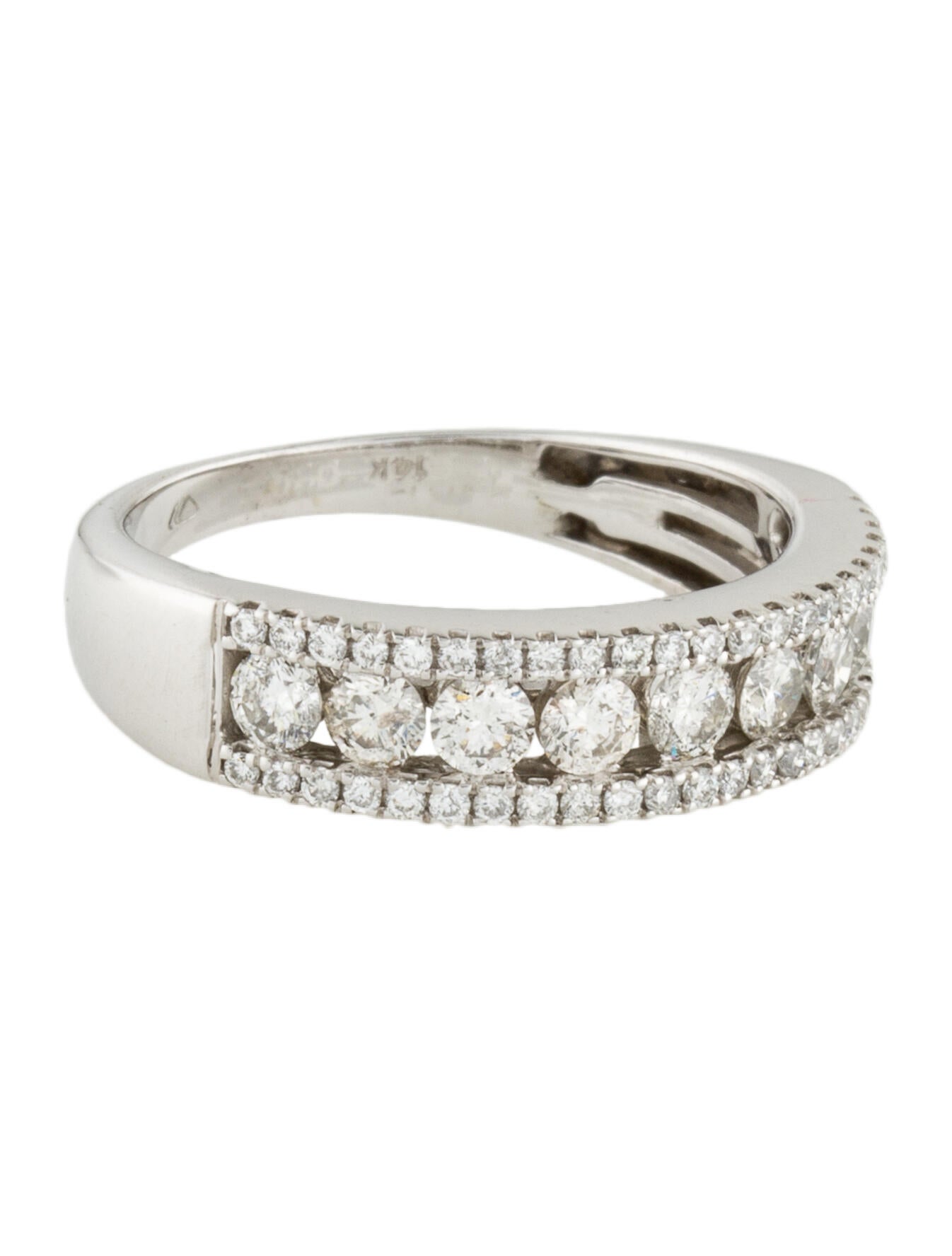 Ring 14K 1.00ctw Diamond Band - Rhodium-Plated 14K White Gold Band ...