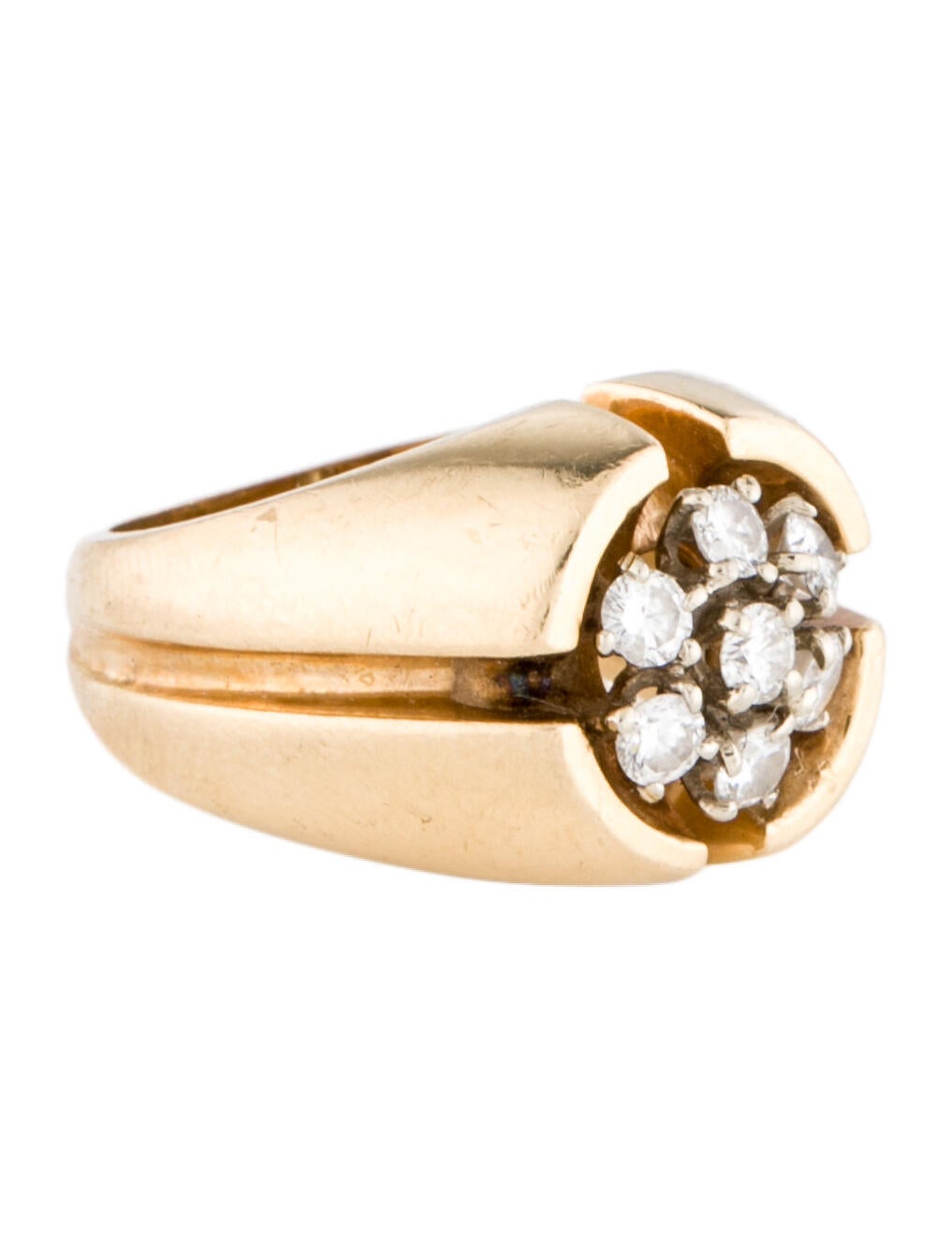 Ring 14K Diamond Signet Ring - 14K Yellow Gold Signet Ring, Rings ...