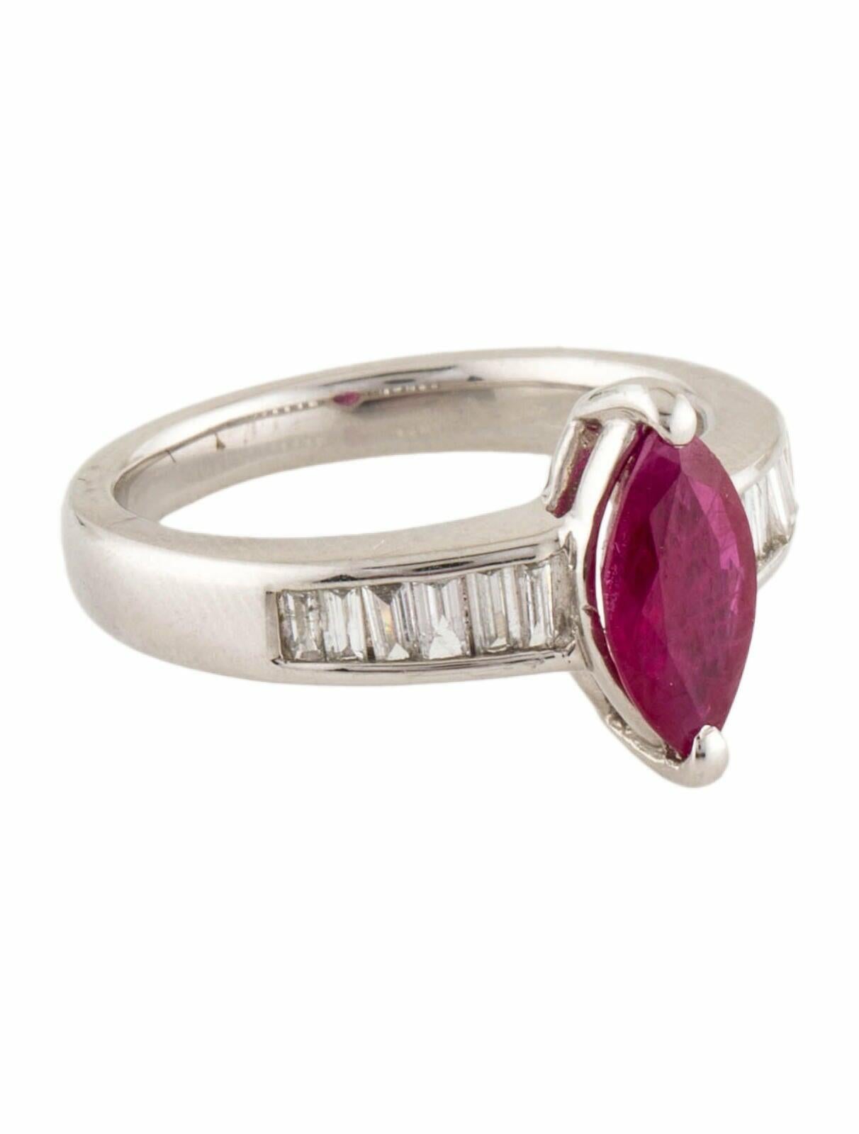 Ring Platinum 1.13ct Myanmar Ruby & Diamond Cocktail Ring - 900 ...