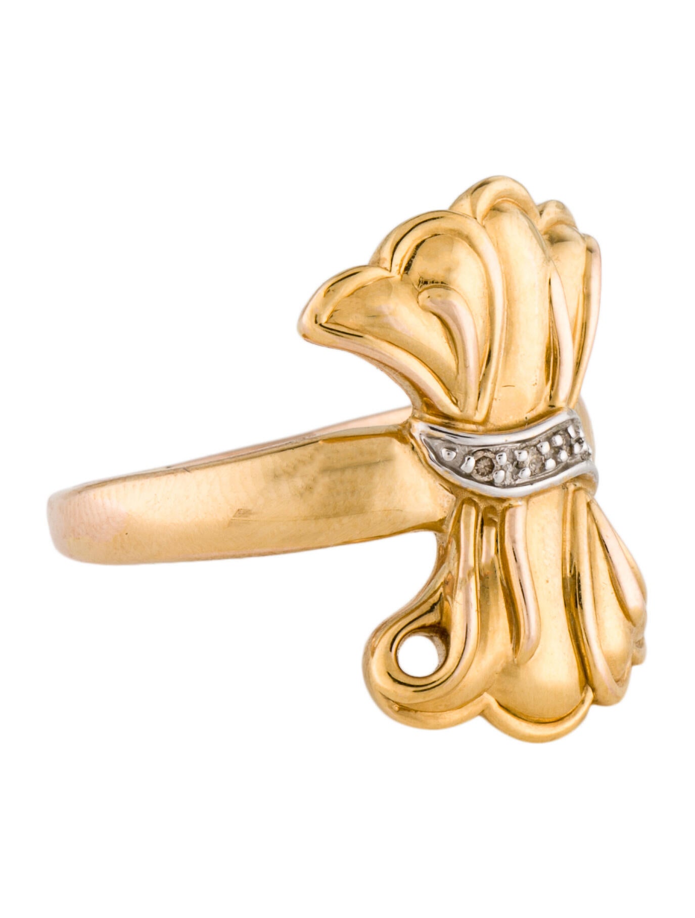 Ring 14K Diamond Cocktail Ring - 14K Yellow Gold Cocktail Ring, Rings ...