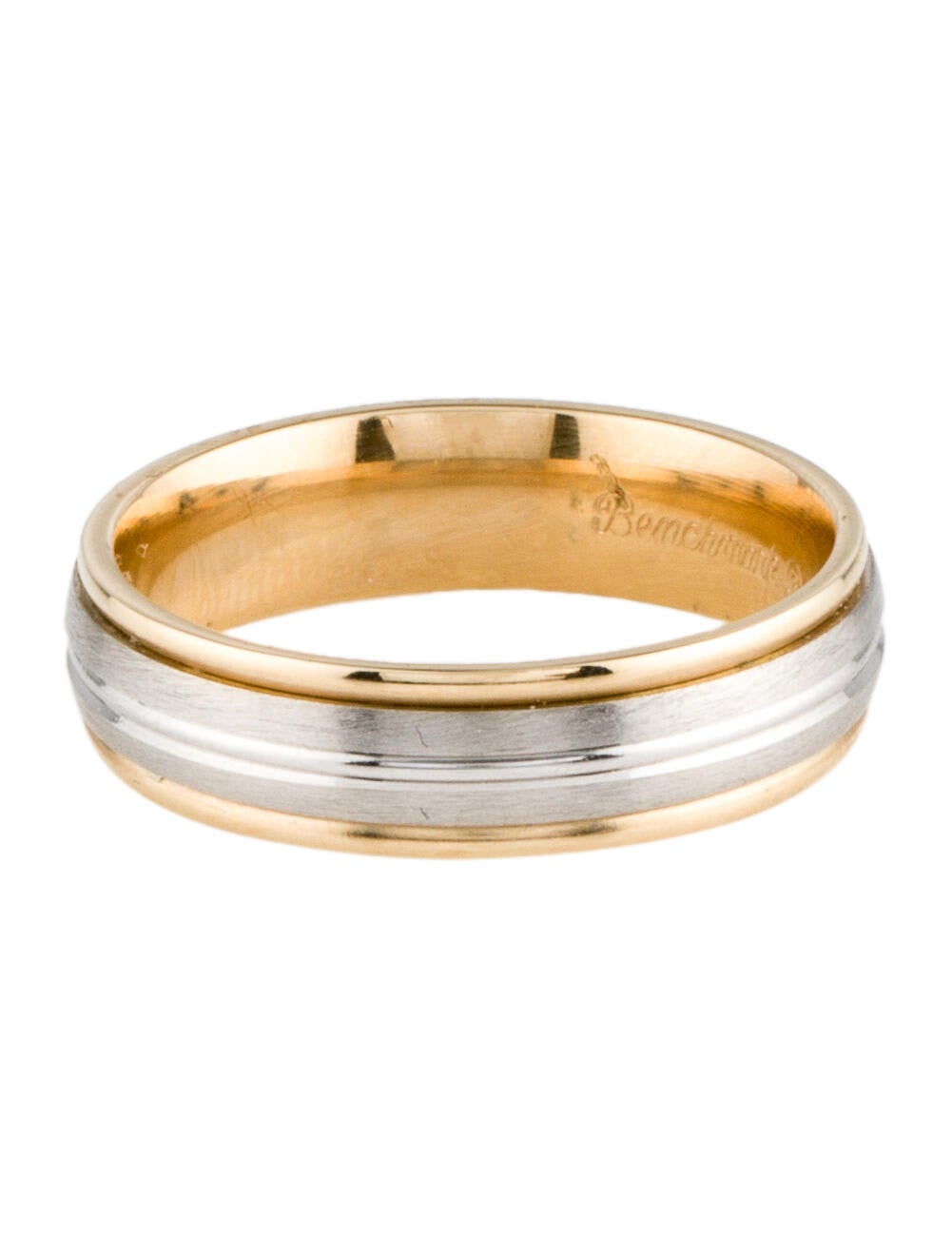 Ring 14K Two-Tone Wedding Band - 14K Yellow Gold Wedding Band, Rings ...