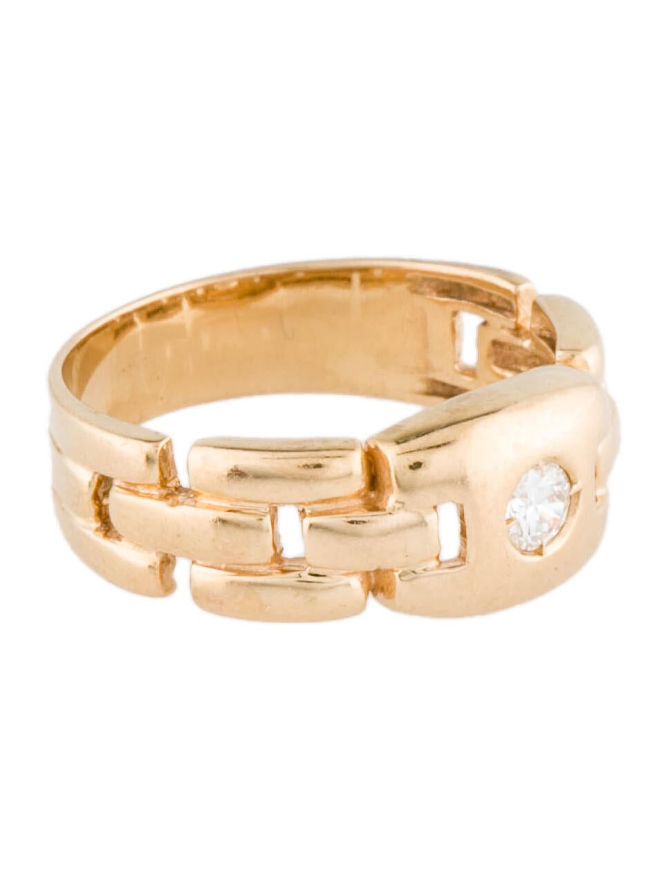 Ring Baumstein and Feder 14K Diamond Open Link Band - 14K Yellow Gold ...