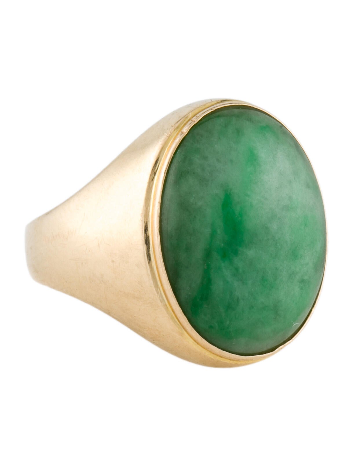 Ring 14K Jadeite Signet - 14K Yellow Gold Cocktail Ring, Rings ...