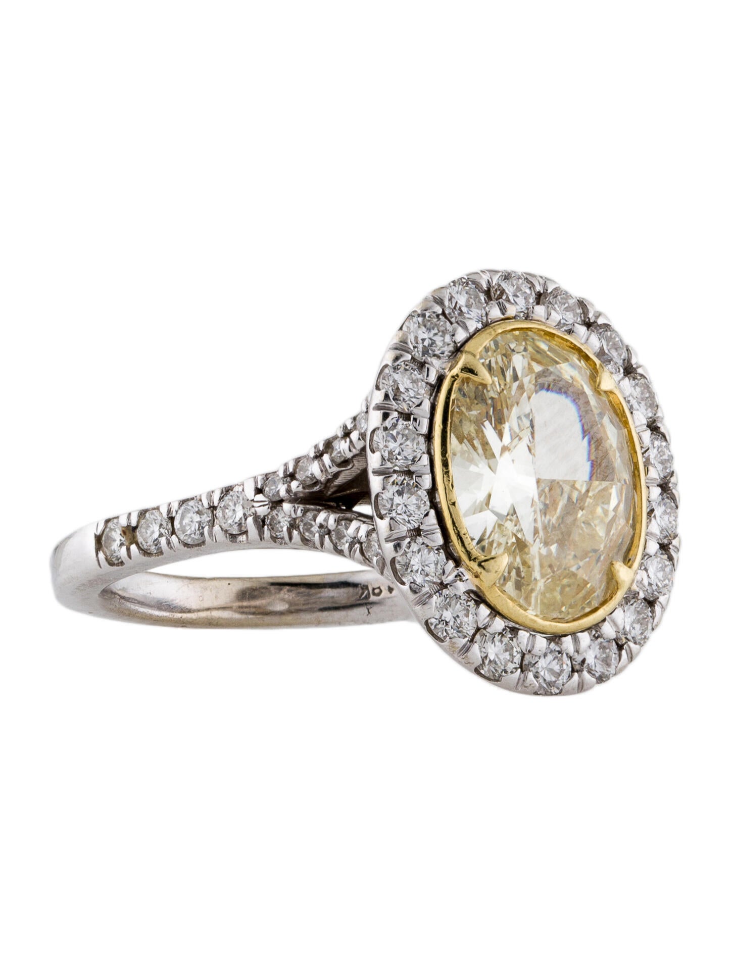 Ring 18K 1.79ct Diamond Engagement Ring - 18K Yellow Gold Engagement ...