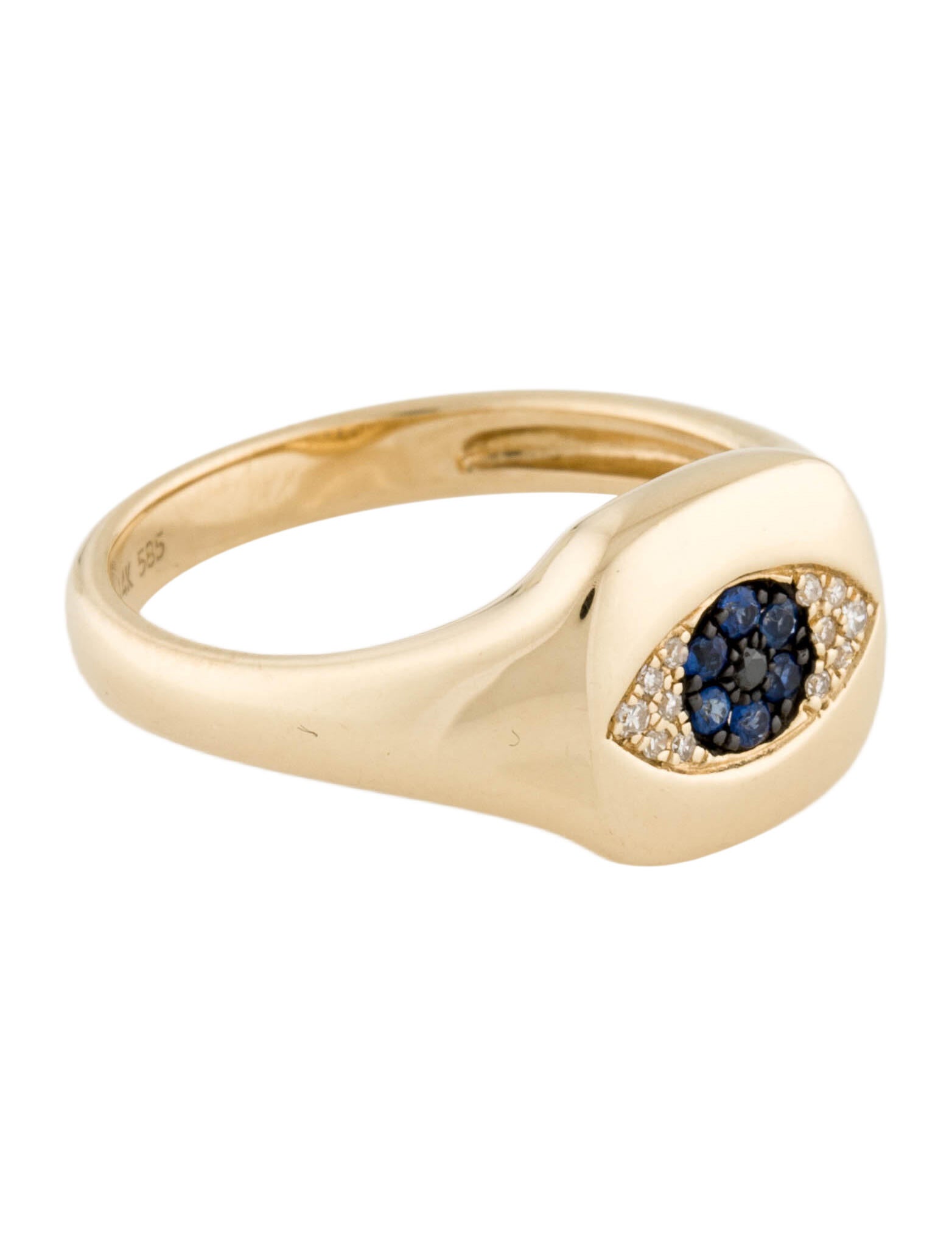 Ring 14K Sapphire & Diamond 'Evil Eye' Signet Ring - Signet Ring, Rings ...