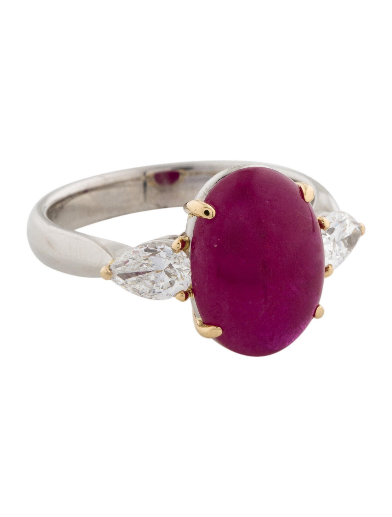 Ring Platinum 4.74ct Kenya Ruby & Diamond Cocktail Ring - Pink, 18K ...