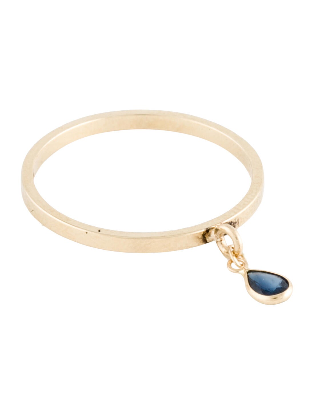 Ring 14K Sapphire Charm Ring - 14K Yellow Gold Band, Rings ...