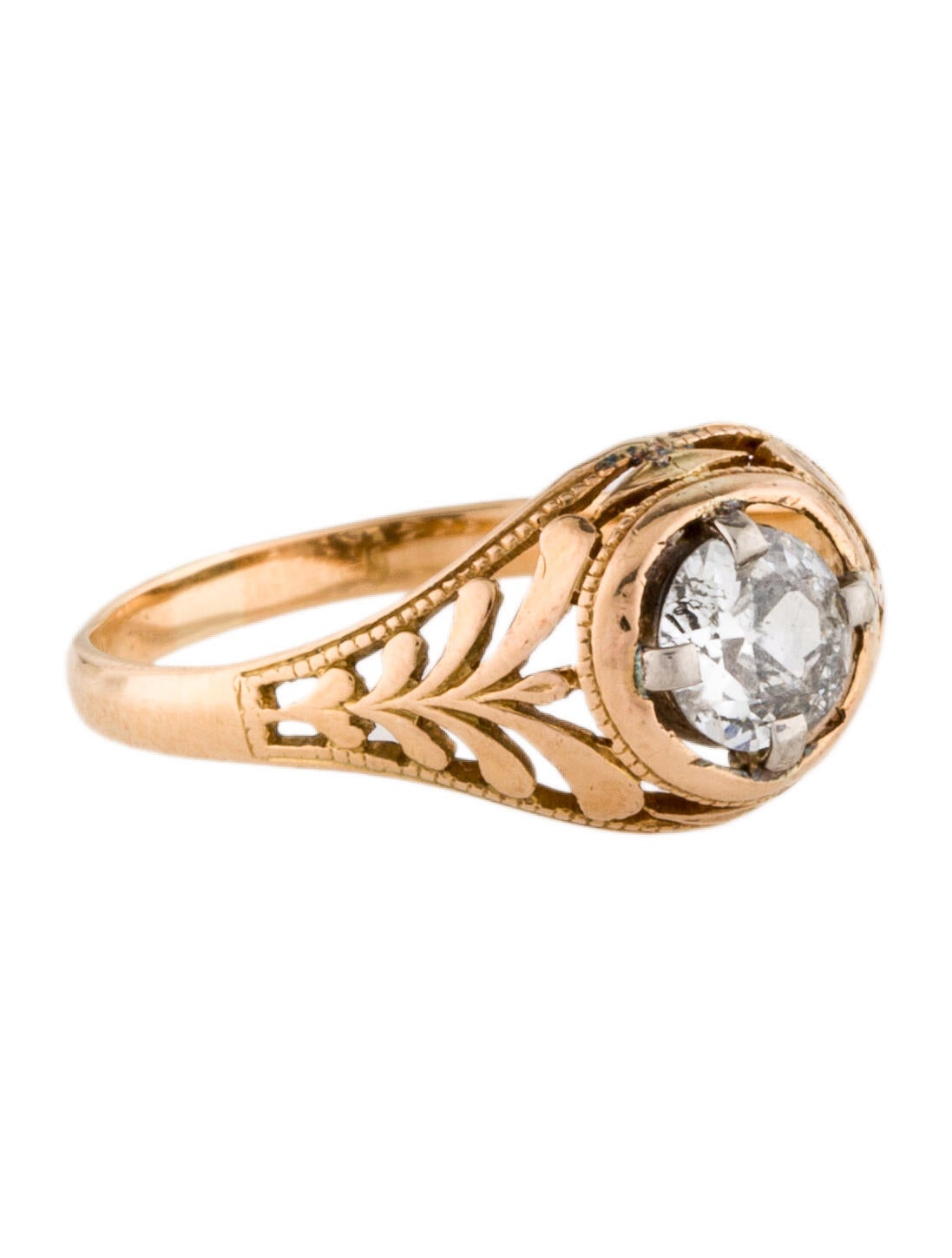 Ring 20K Diamond Engagement Ring - 20K Rose Gold Cocktail Ring, Rings ...