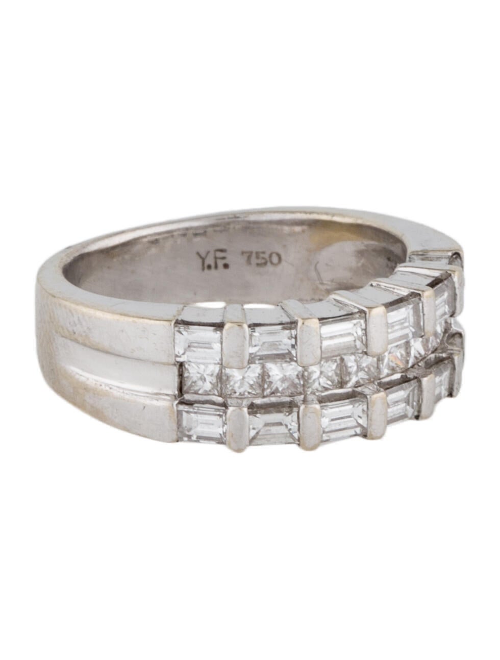 Ring 18K Diamond Band - 18K White Gold Band, Rings - RRING234640 | The ...