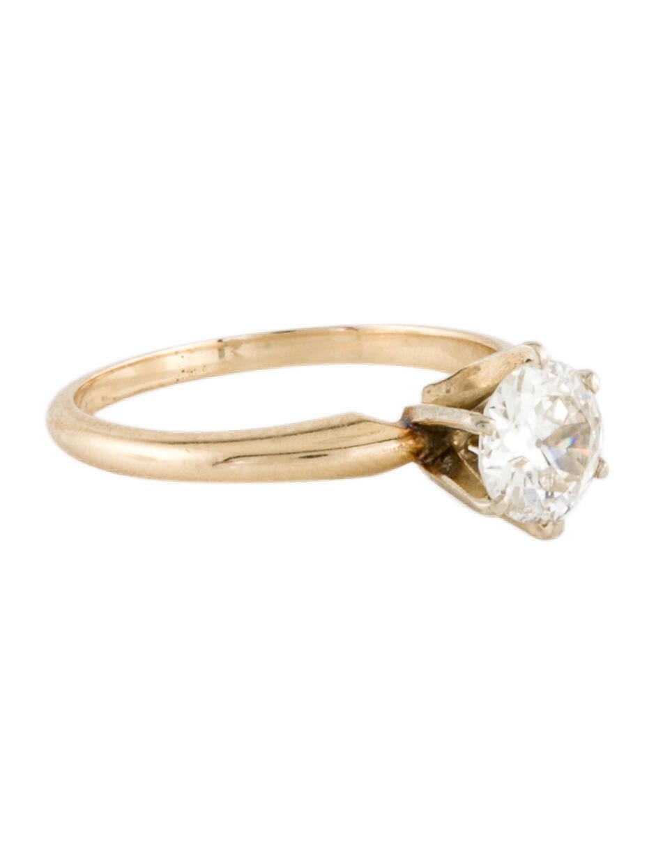 Ring 0.78ct Round Brilliant Engagement Ring - 14K Yellow Gold ...