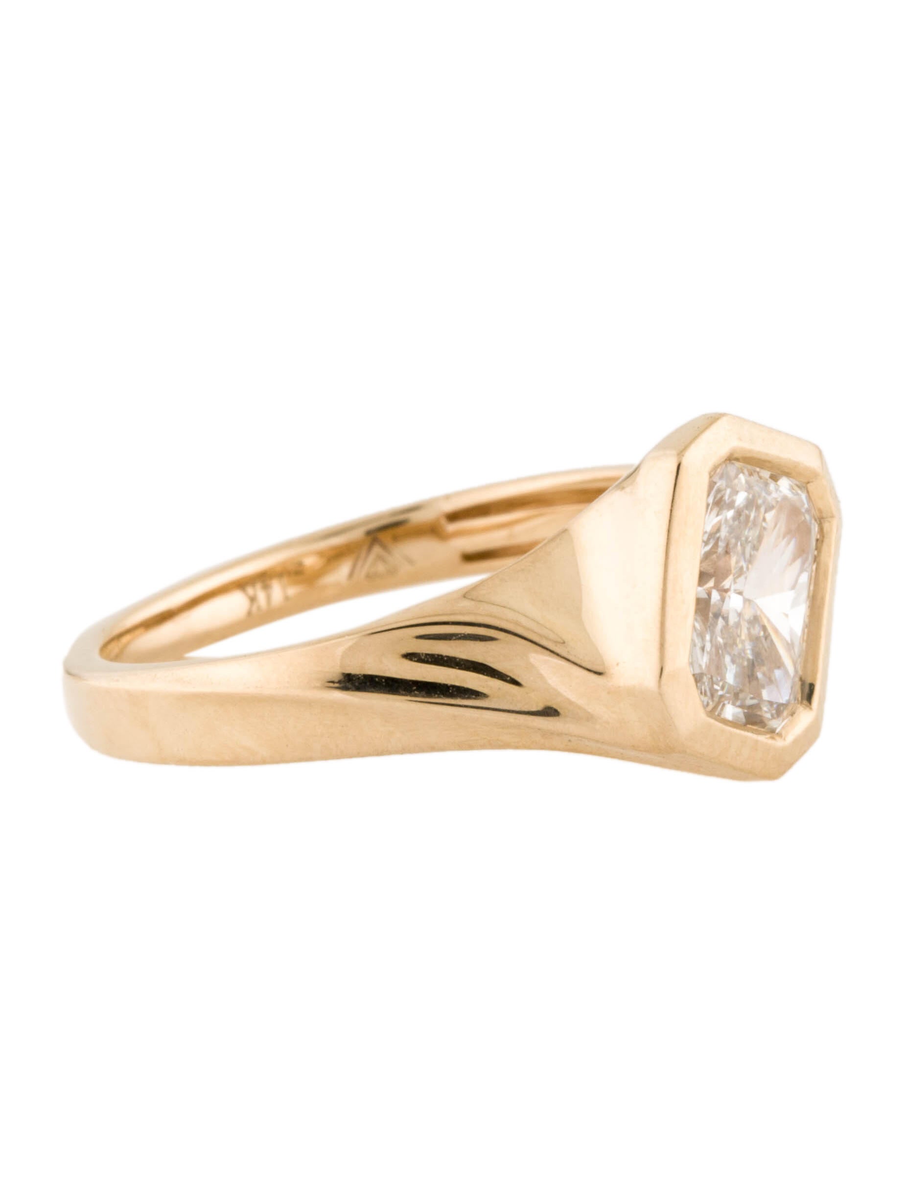 Ring 14K 1.17ctw Lab-Grown Diamond Signet - 14K Yellow Gold Signet Ring ...