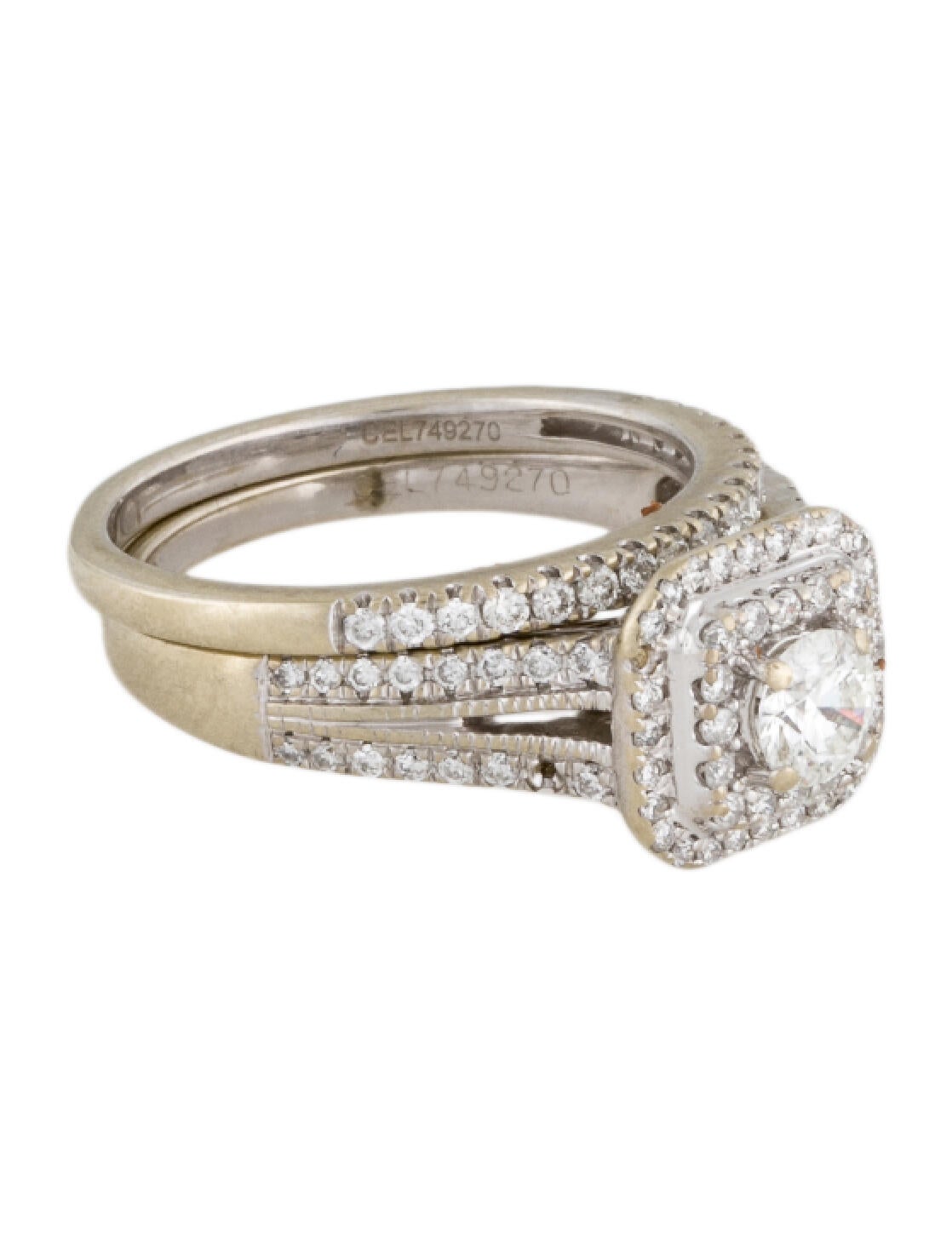 Ring 14K Diamond Wedding Set - 14K White Gold Wedding Set, Rings ...