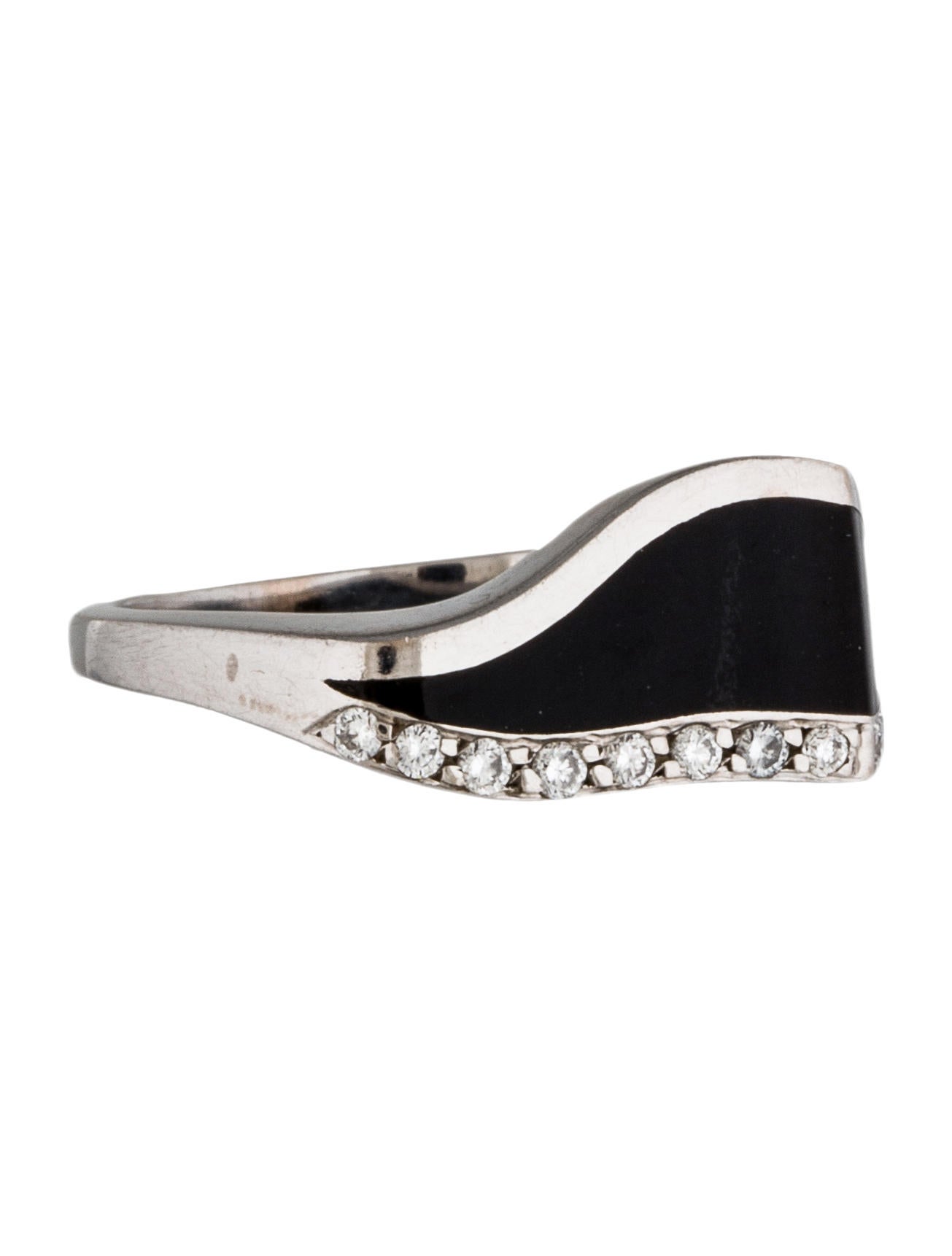 Ring Bernard K. Passman Coral and Diamond Riverwalk Ring - 18K White ...