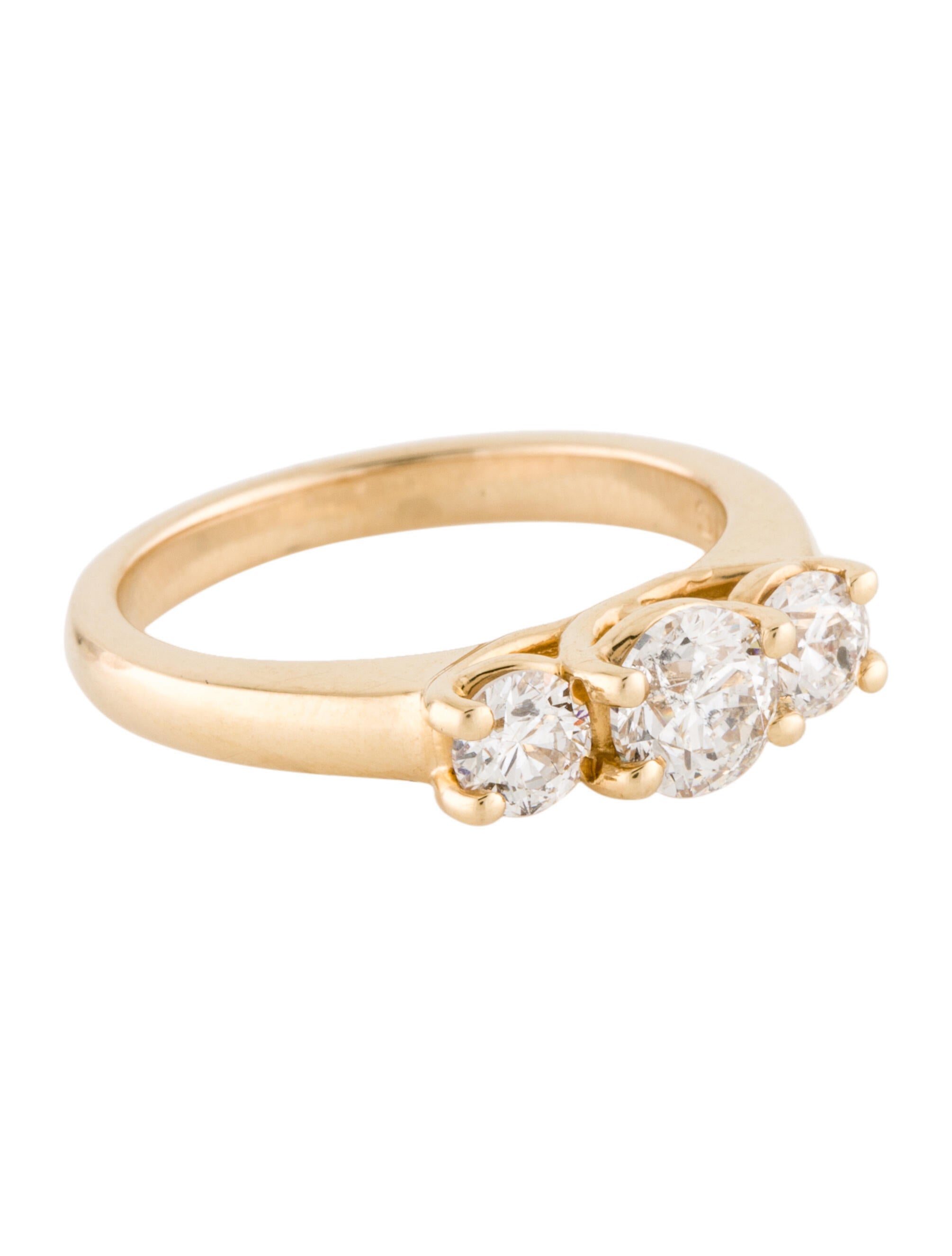 Engagement Ring 1.10ct Diamond Engagement Ring - 14K Yellow Gold ...
